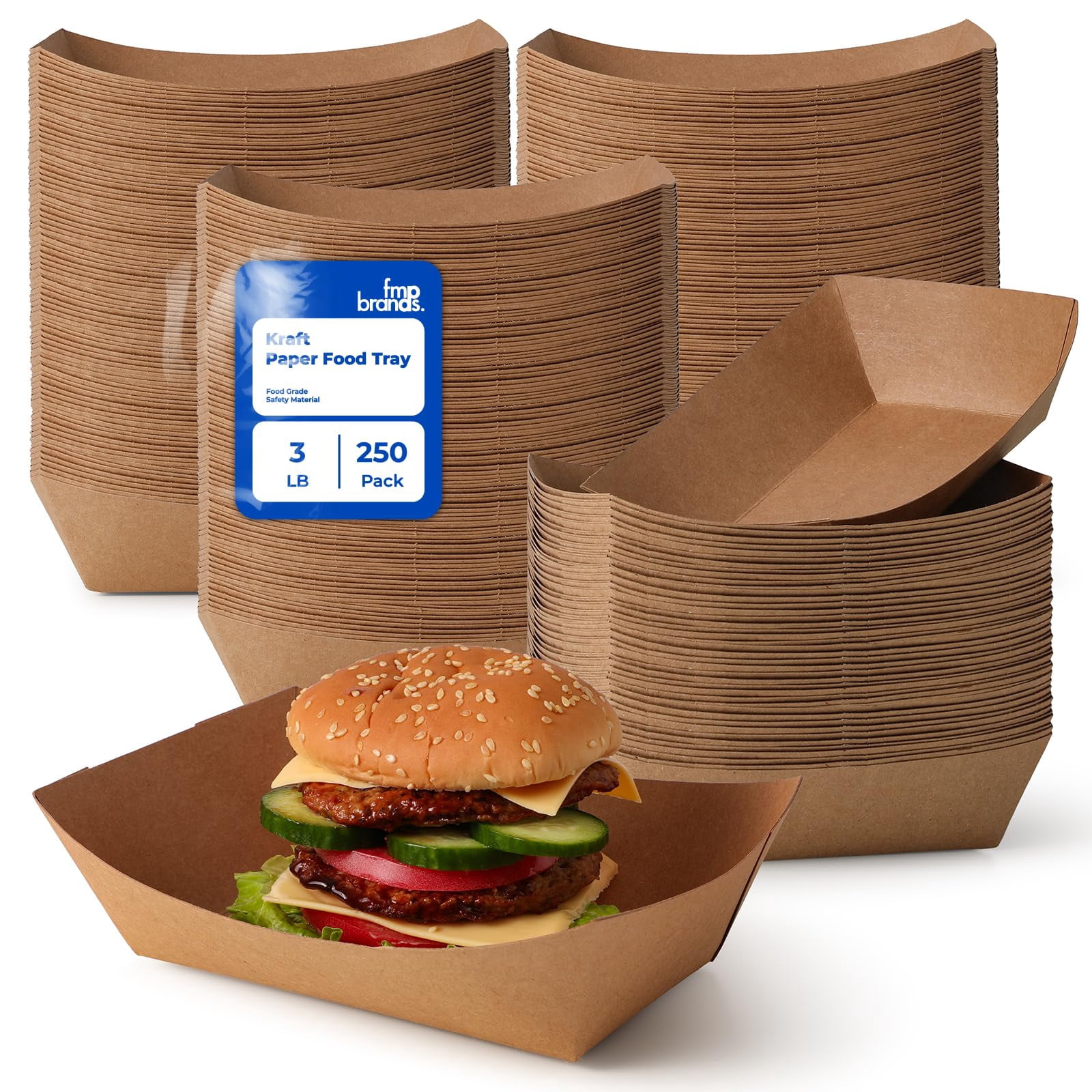 Fit Meal Prep [250 Pack 3 lb Paper Food Boats Heavy Duty Disposable ...