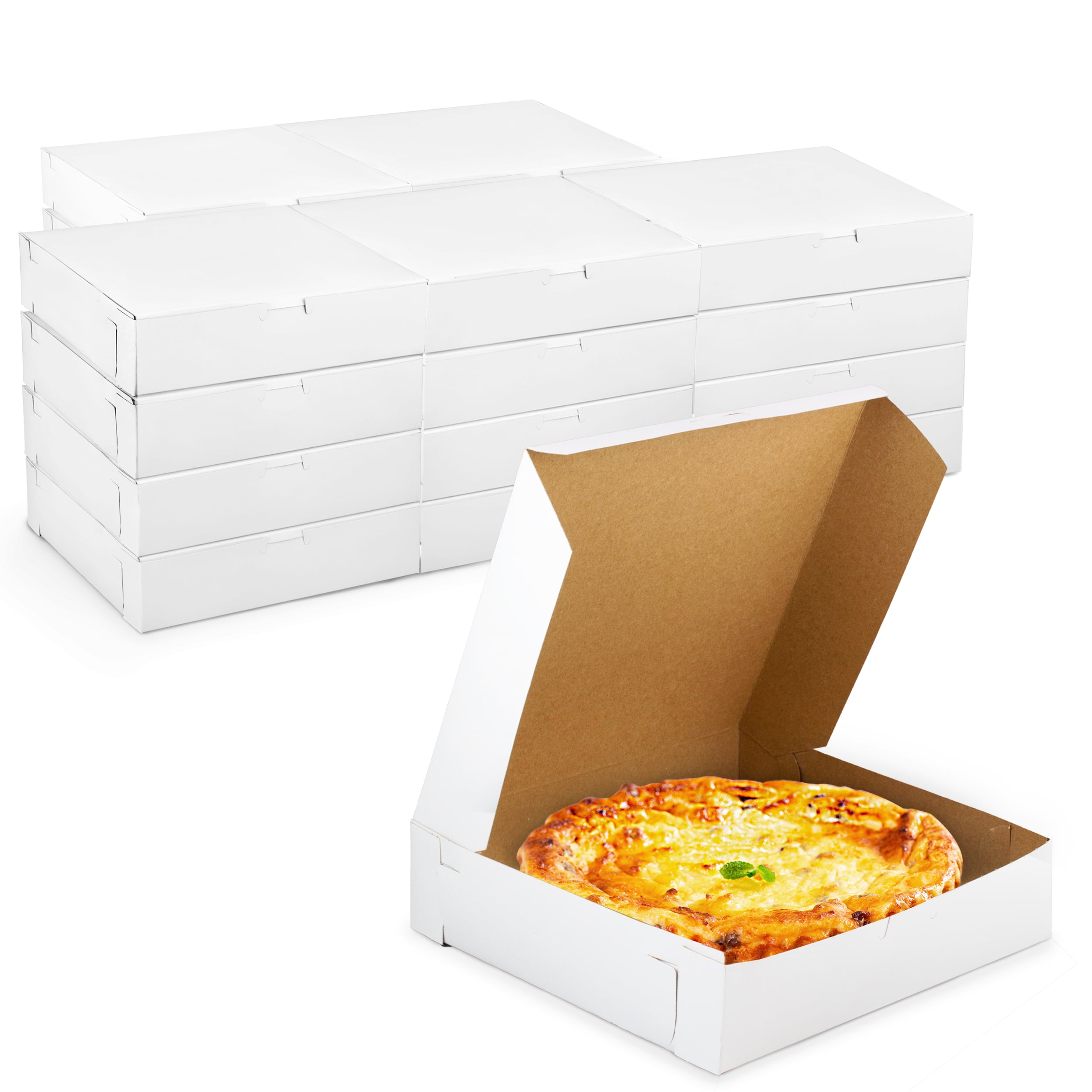 Fit Meal Prep [250 Pack] White Pie Boxes - 10x10x2.5 Inch Square Bakery ...