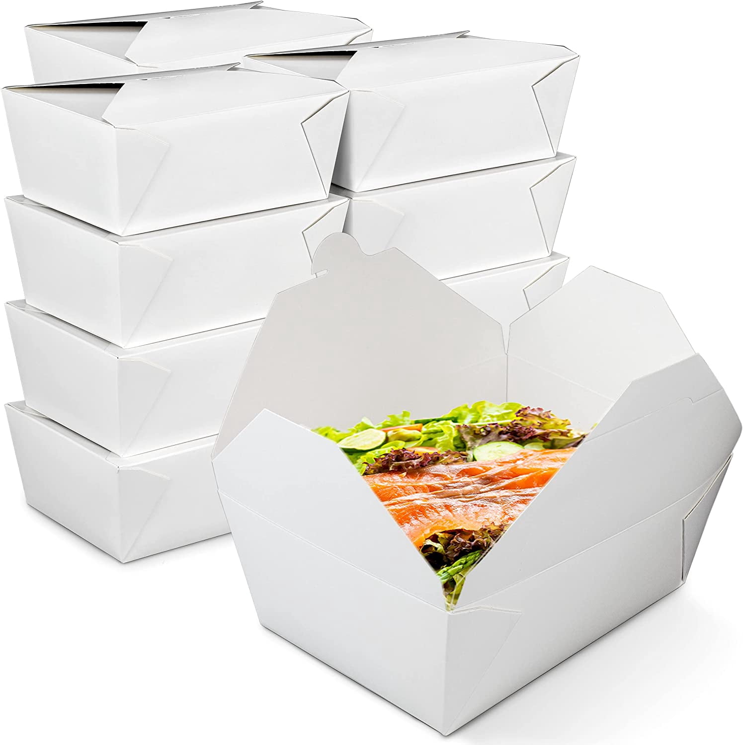 Fit Meal Prep 30 Pack 110 oz Paper Take Out Containers 8.8 x 6.5 x 3.5 ...