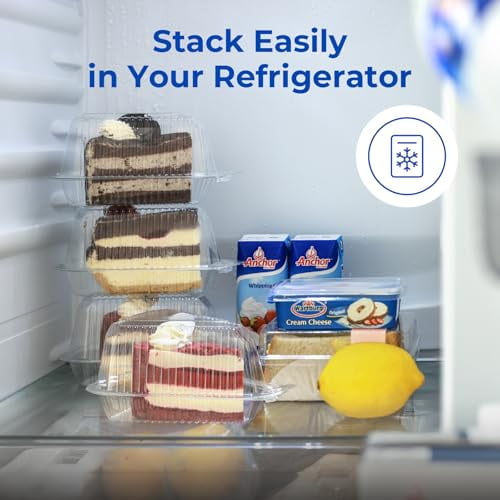 Fit Meal Prep 300 Pack Cake Slice Plastic Containers with Lids - Single ...