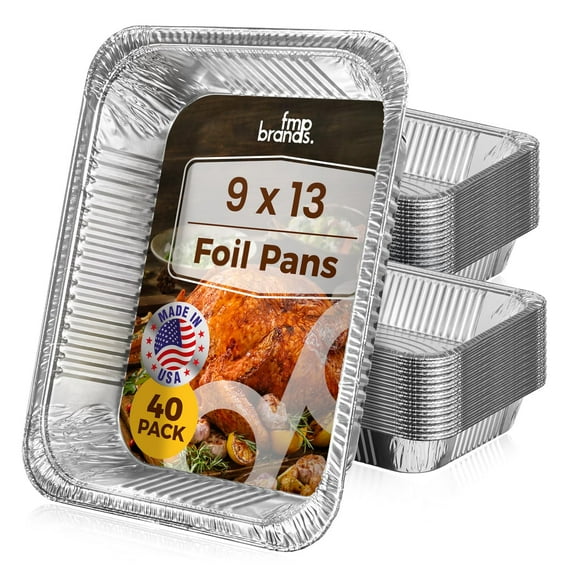 Fit Meal Prep 40 Pack 9x13 Aluminum Foil Pans - Heavy Duty Half Size ...