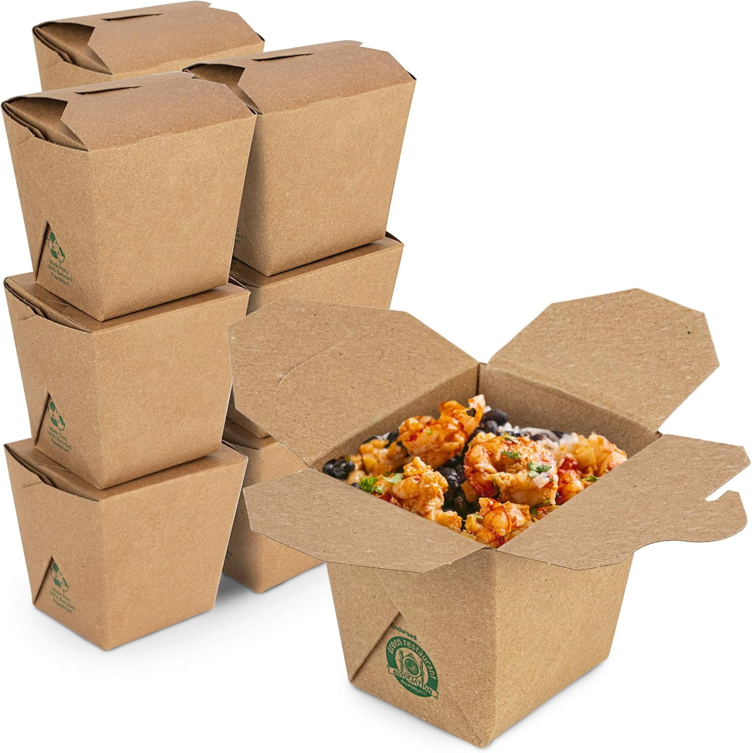 Fit Meal Prep 450 Pack 16 oz Chinese Take Out Boxes - 3.8x3” Plain ...