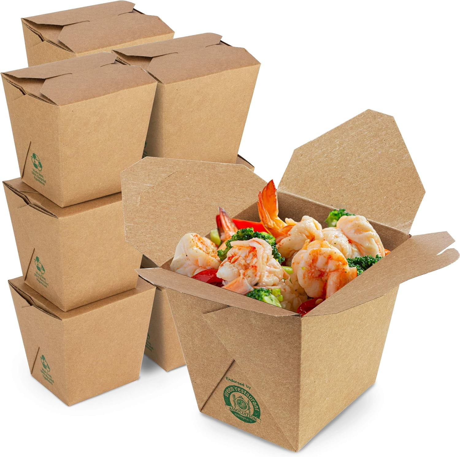 Fit Meal Prep 450 Pack 26 oz Chinese Take Out Boxes - 4.2x3.6” Plain ...