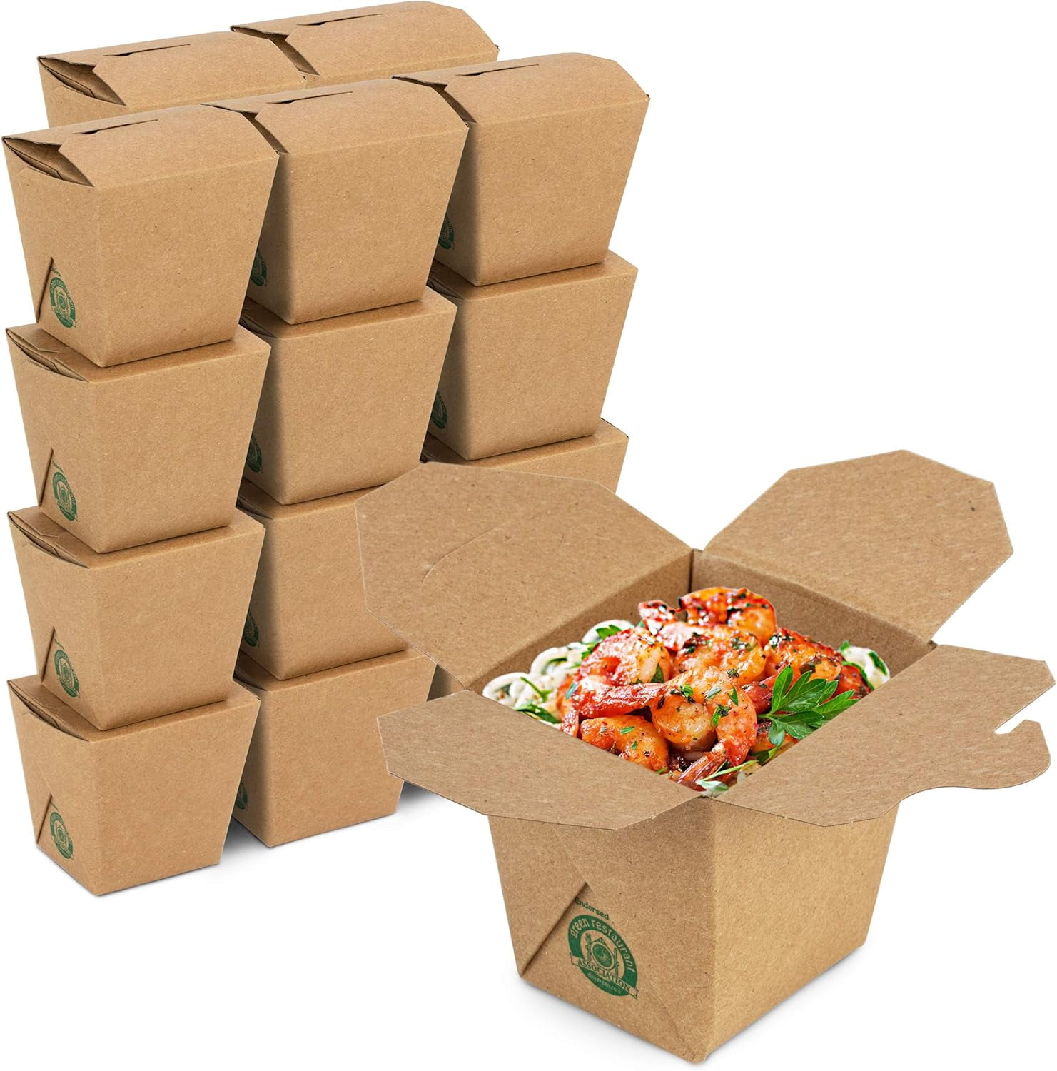 Fit Meal Prep 450 Pack 8 oz Chinese Take Out Boxes - 3 x 2.5” Plain ...