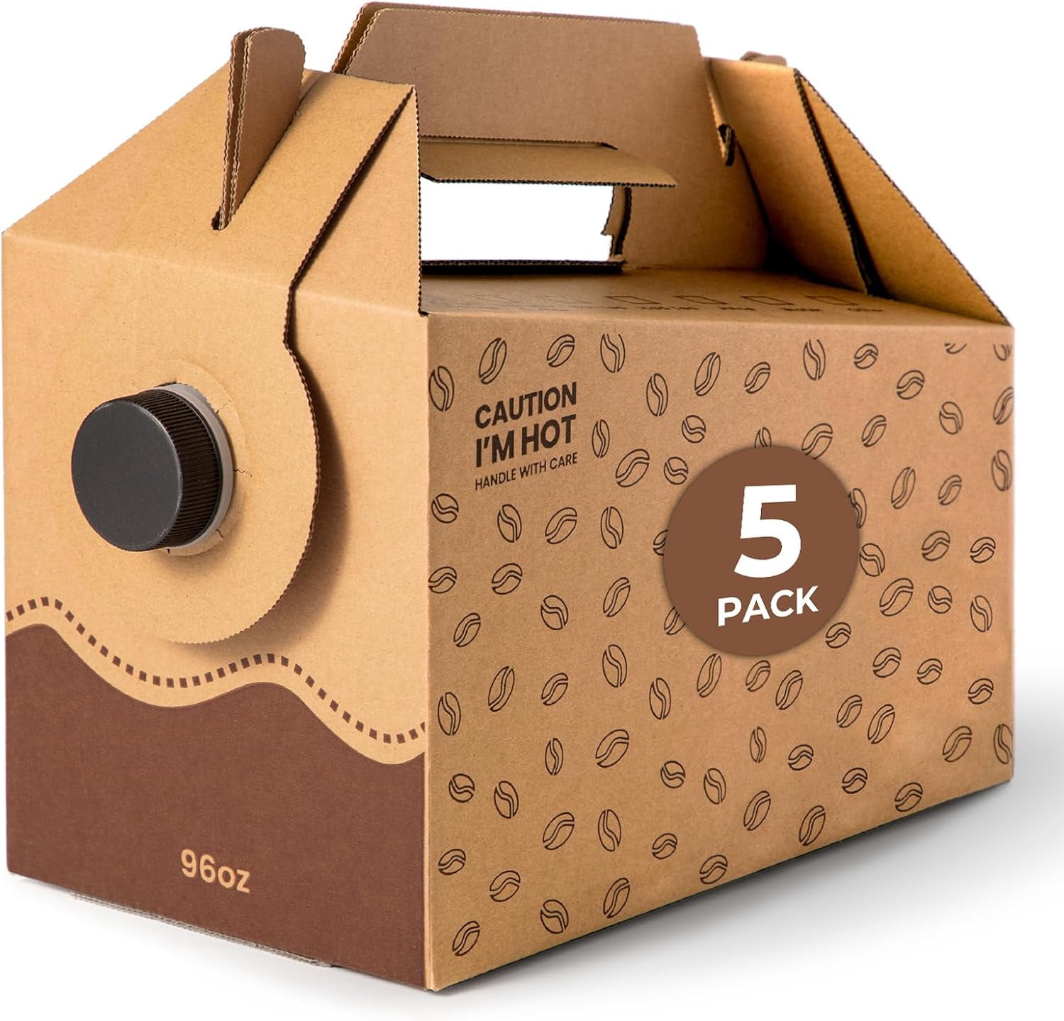 Fit Meal Prep 5 Pack 96 oz Disposable Coffee Dispensers with Handle ...
