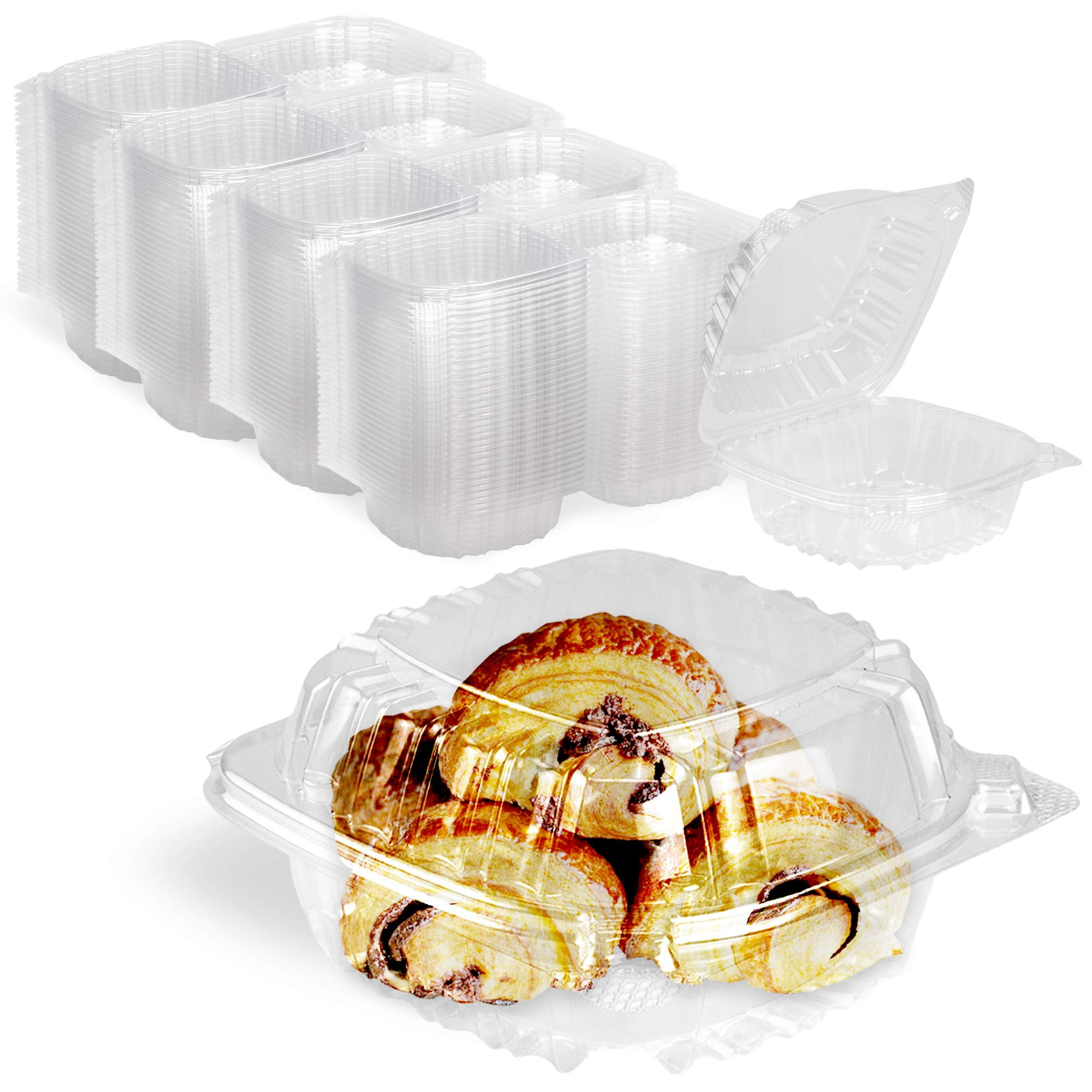 Fit Meal Prep 500 Pack 5.38" x 5.25" x 2.63" Clear Hinged Plastic ...