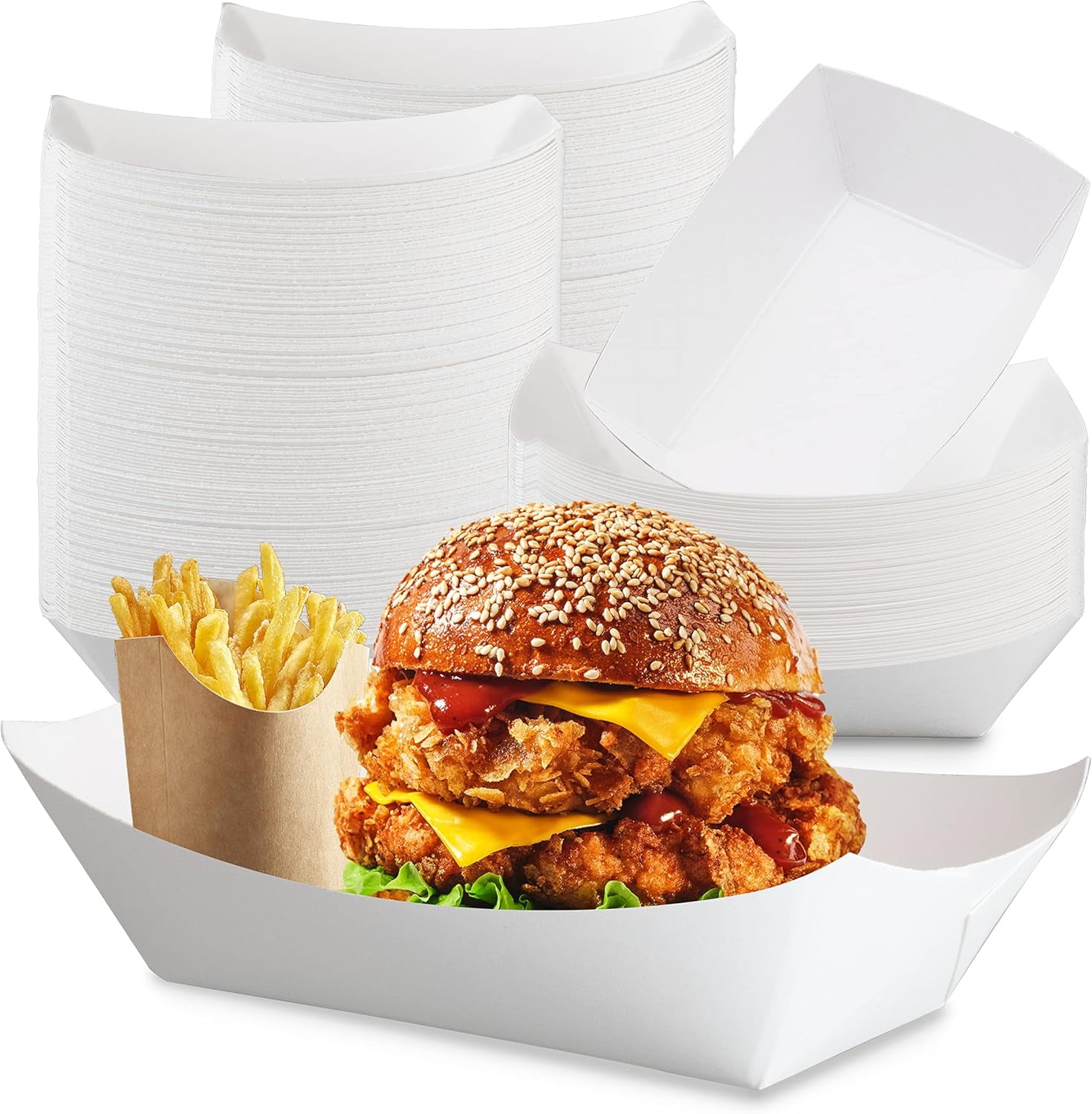 Fit Meal Prep [500 Pack 5 lb Paper Food Trays Heavy Duty Disposable ...