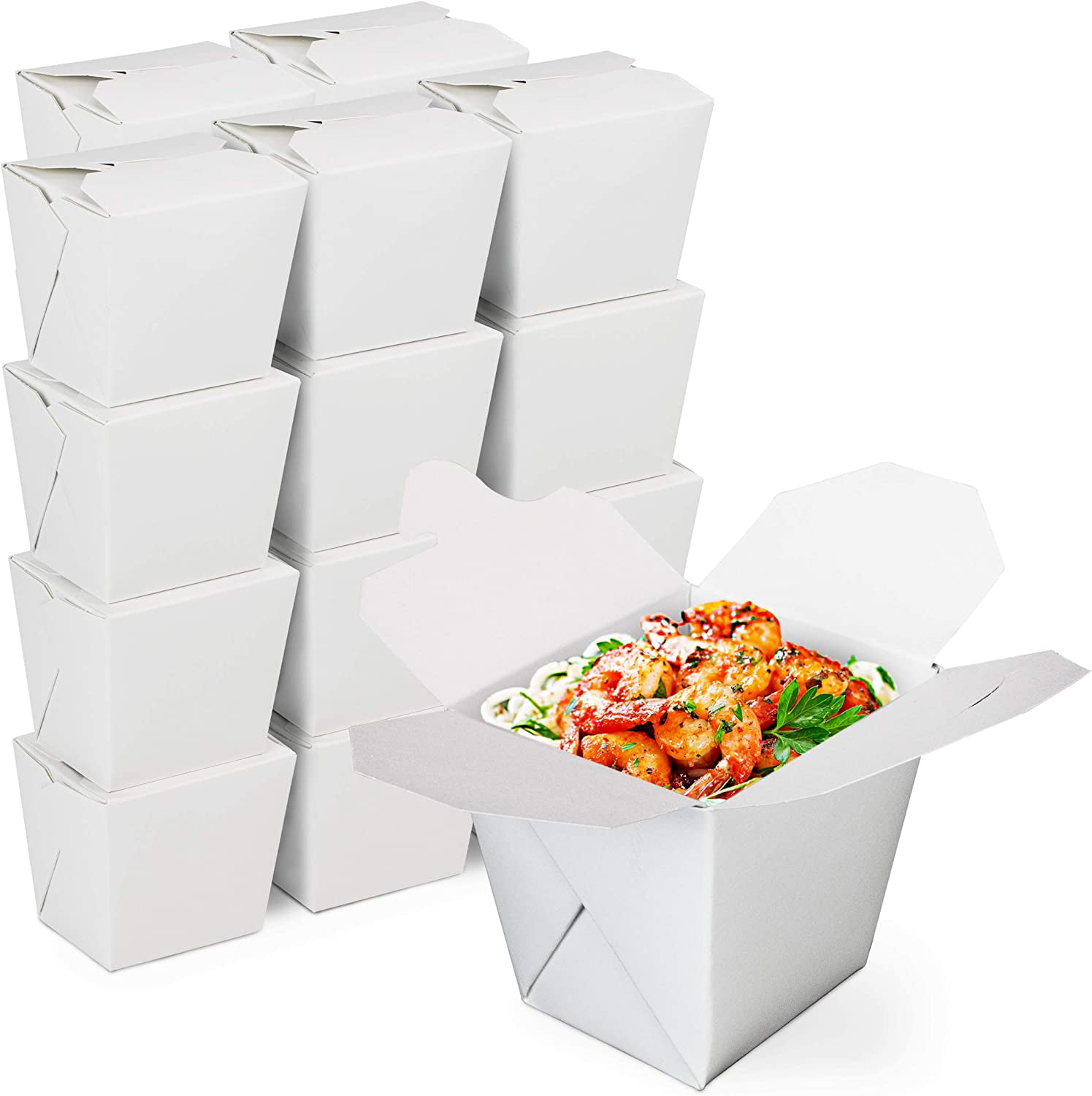 Fit Meal Prep Chinese Take Out Boxes - 2.75x2.5” Plain White Paperboard ...