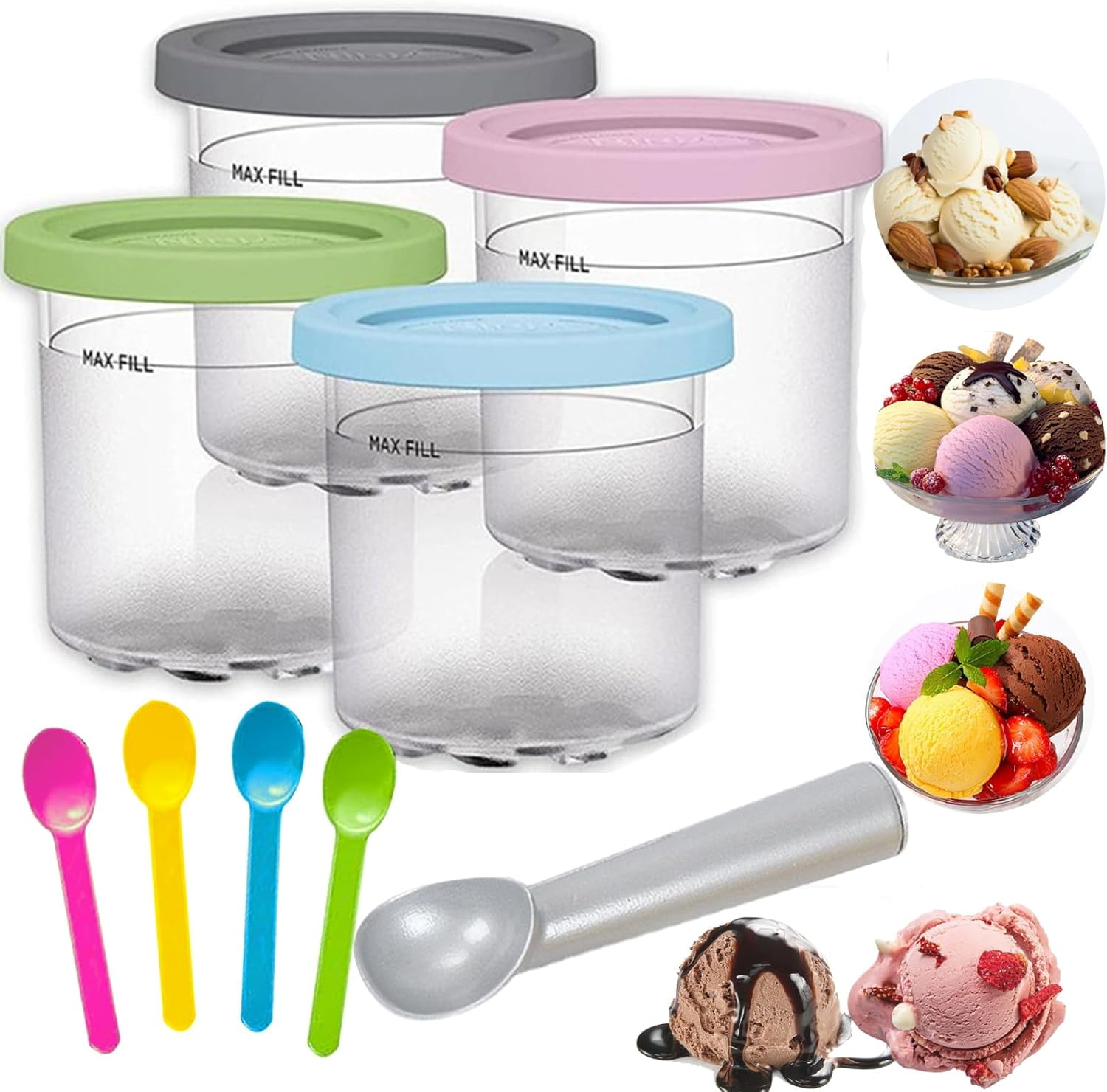 Fit Model】: This 16 ounce pint ice cream is perfectly compatible with ...