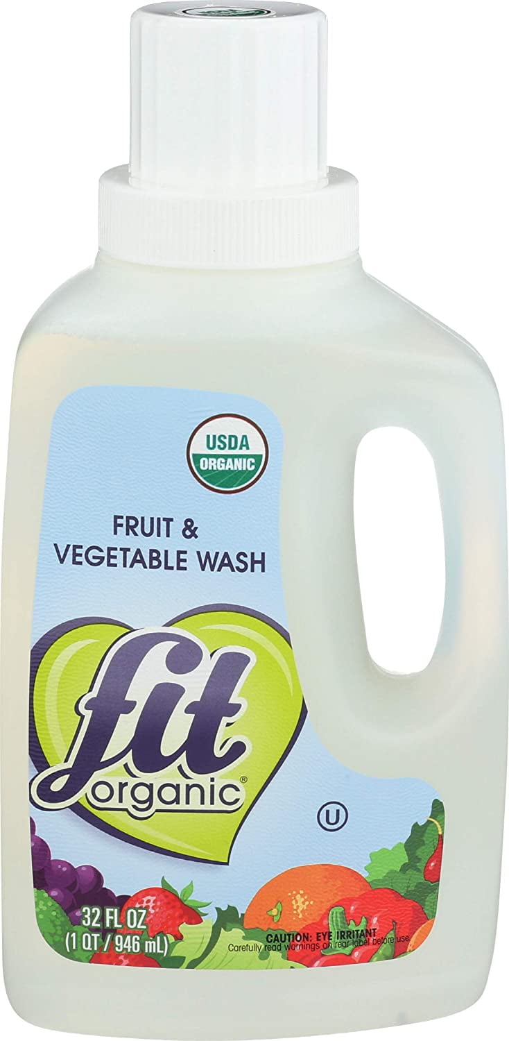 Fit Organic 32 Oz Soaker Produce Wash, Fruit and Vegetable Wash and ...