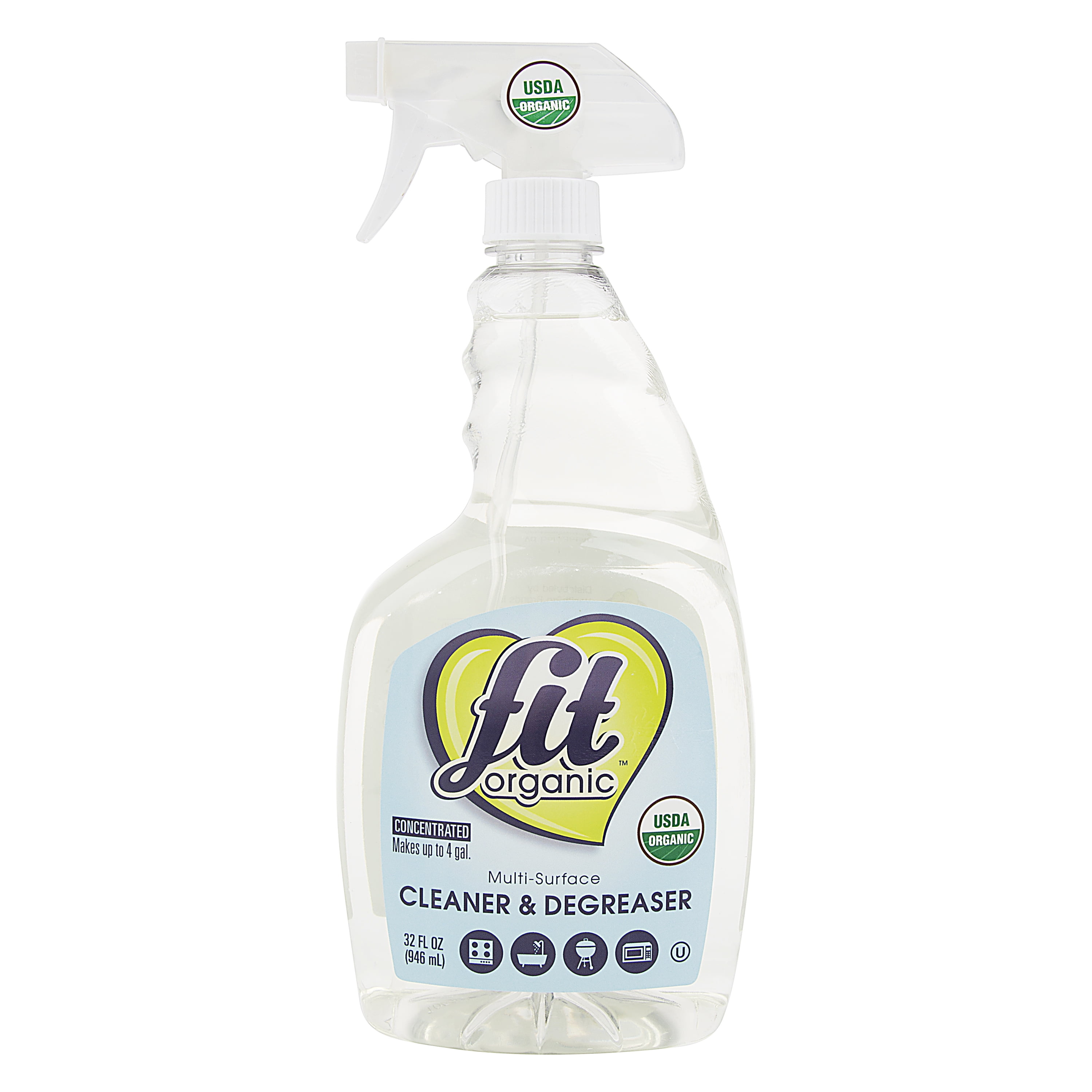 Fit Organic All-Purpose Cleaner and Degreaser Spray, Free & Clear 32 Oz ...