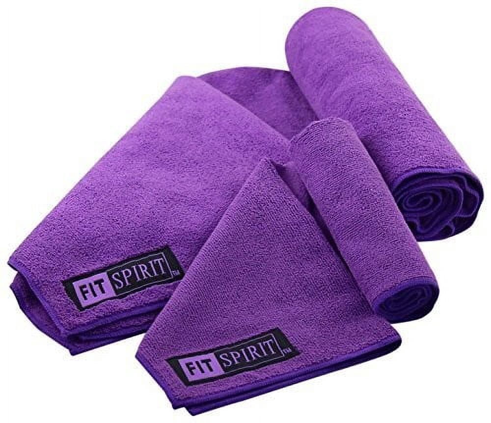 Fit Spirit Microfiber Yoga Towel Set, Absorbent, Includes 24x72 and ...