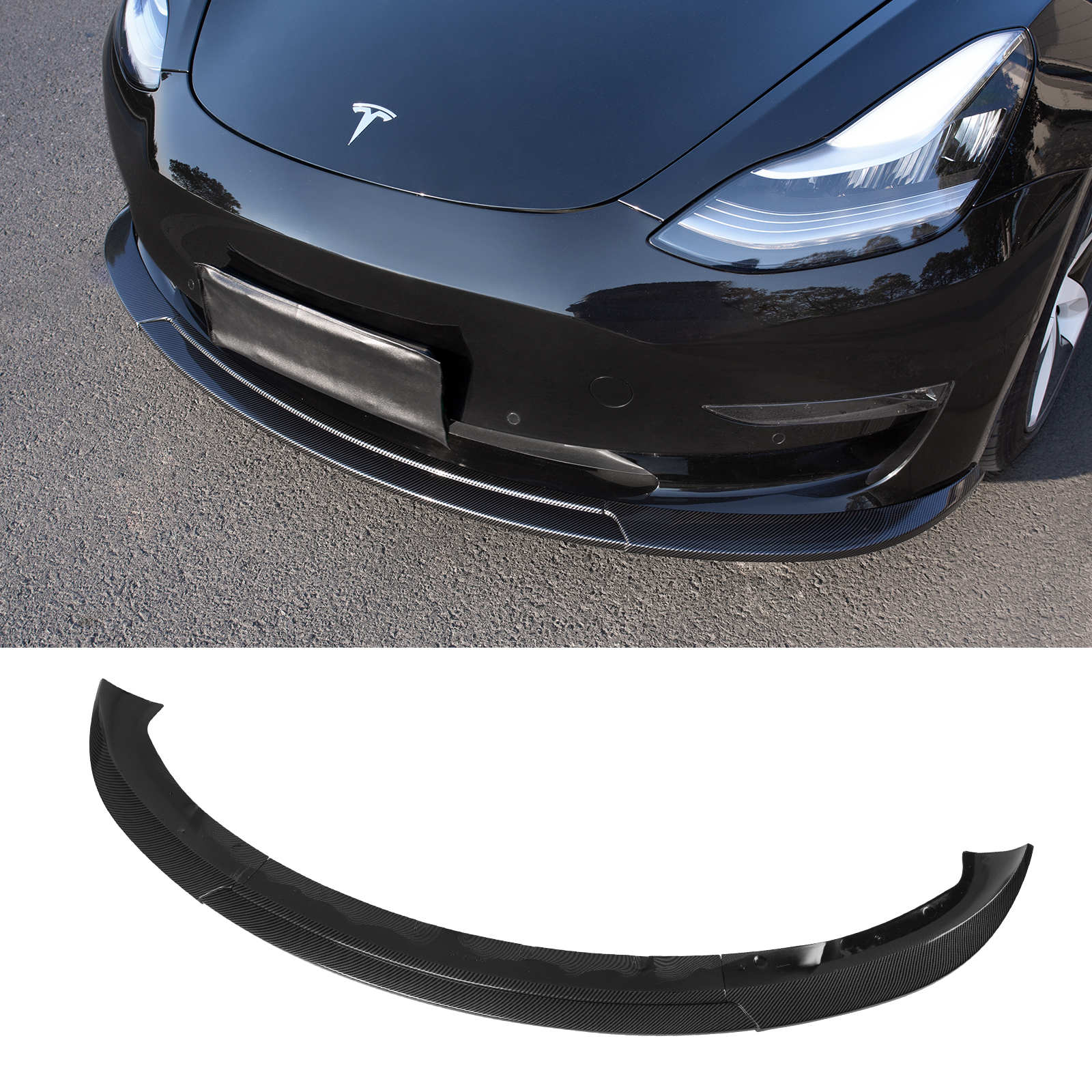 For 2017-2021 Tesla Model 3 Sedan Painted White Front Bumper Body Kit ...