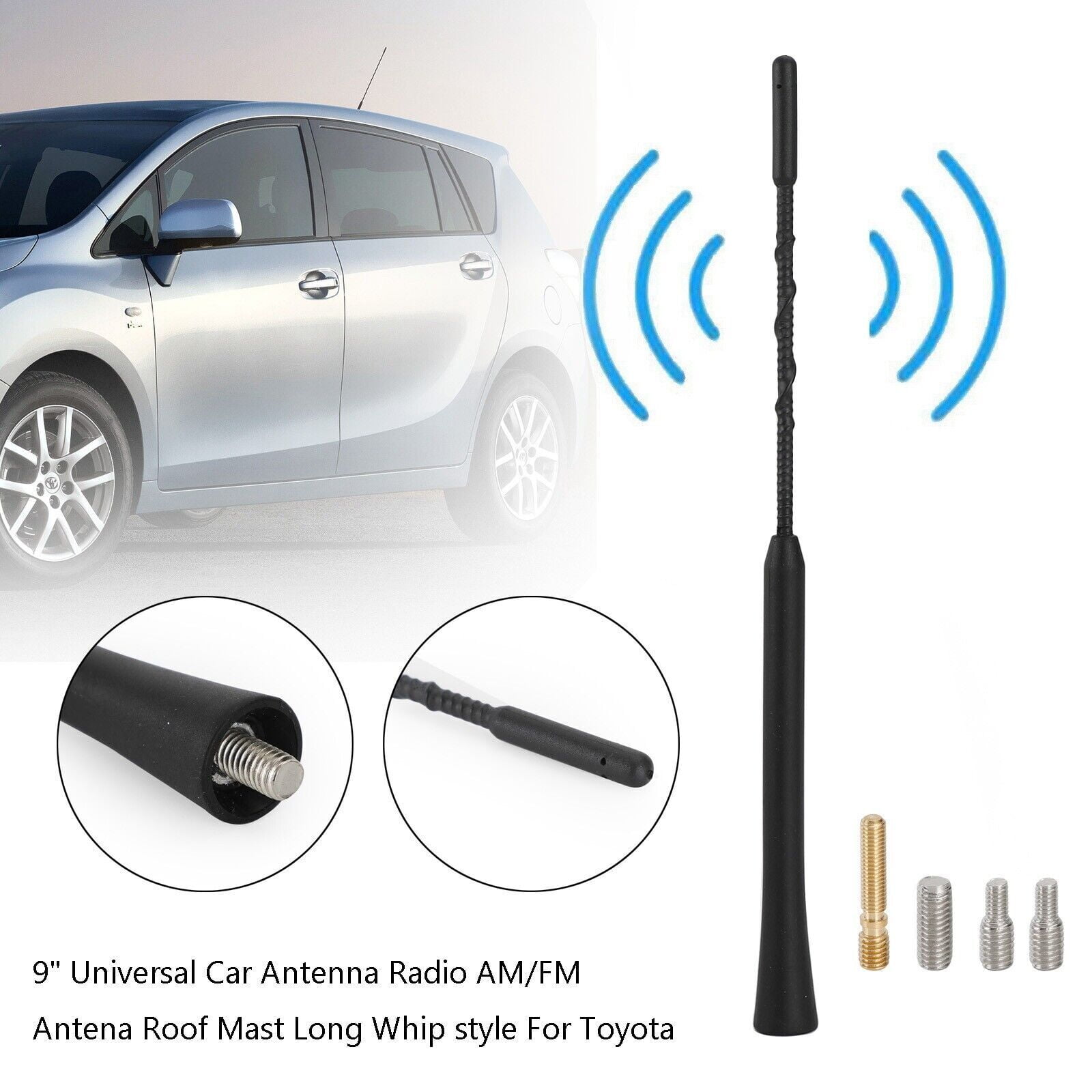 Fit Toyota 9" Universal Car Antenna Radio AM/FM Antena Roof Mast Long ...