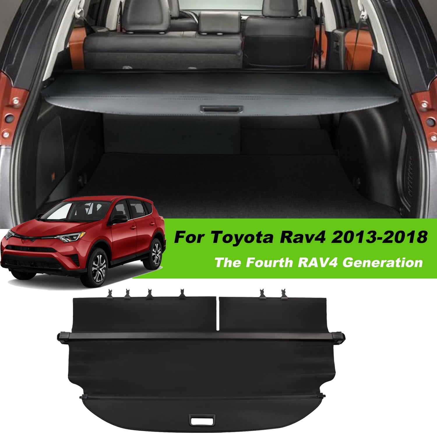Fit Toyota RAV4 2013 2014 2015 2016 2017 2018 Black Retractable No Gap ...