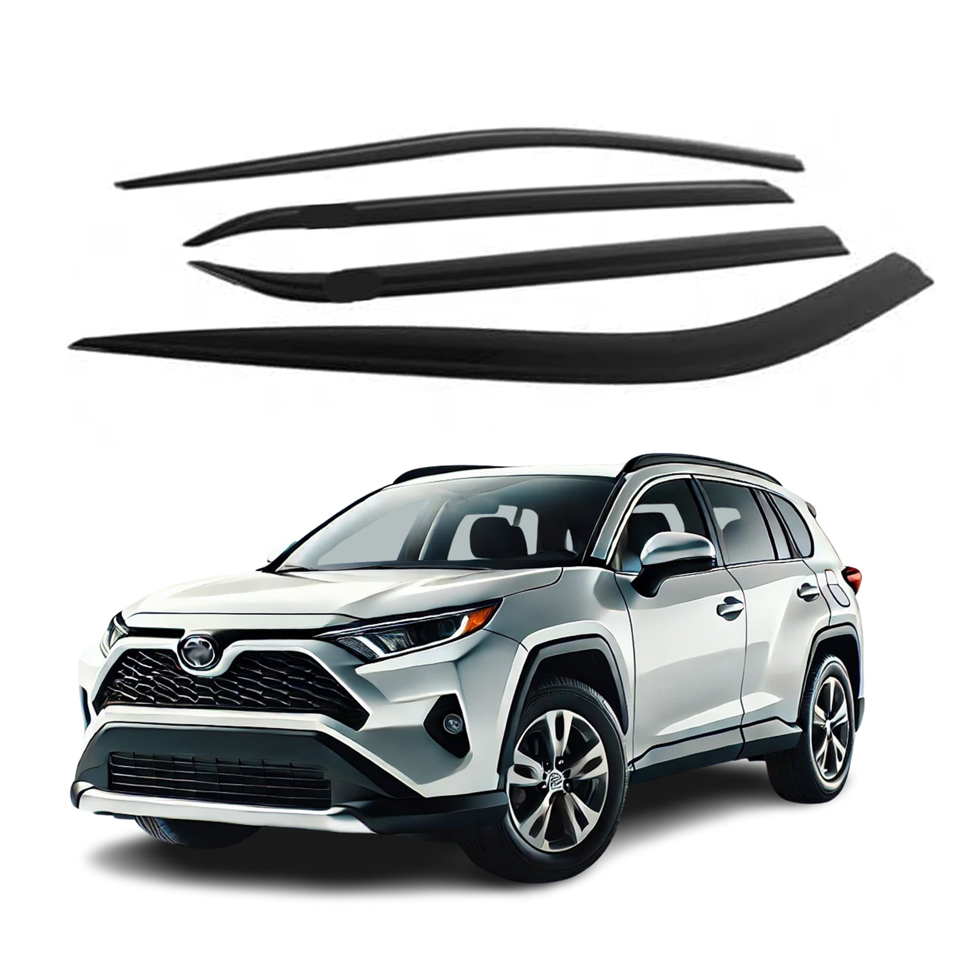 Fit Toyota RAV4 2019-2021 Acrylic Window Visor Sun Rain Deflector Guard ...