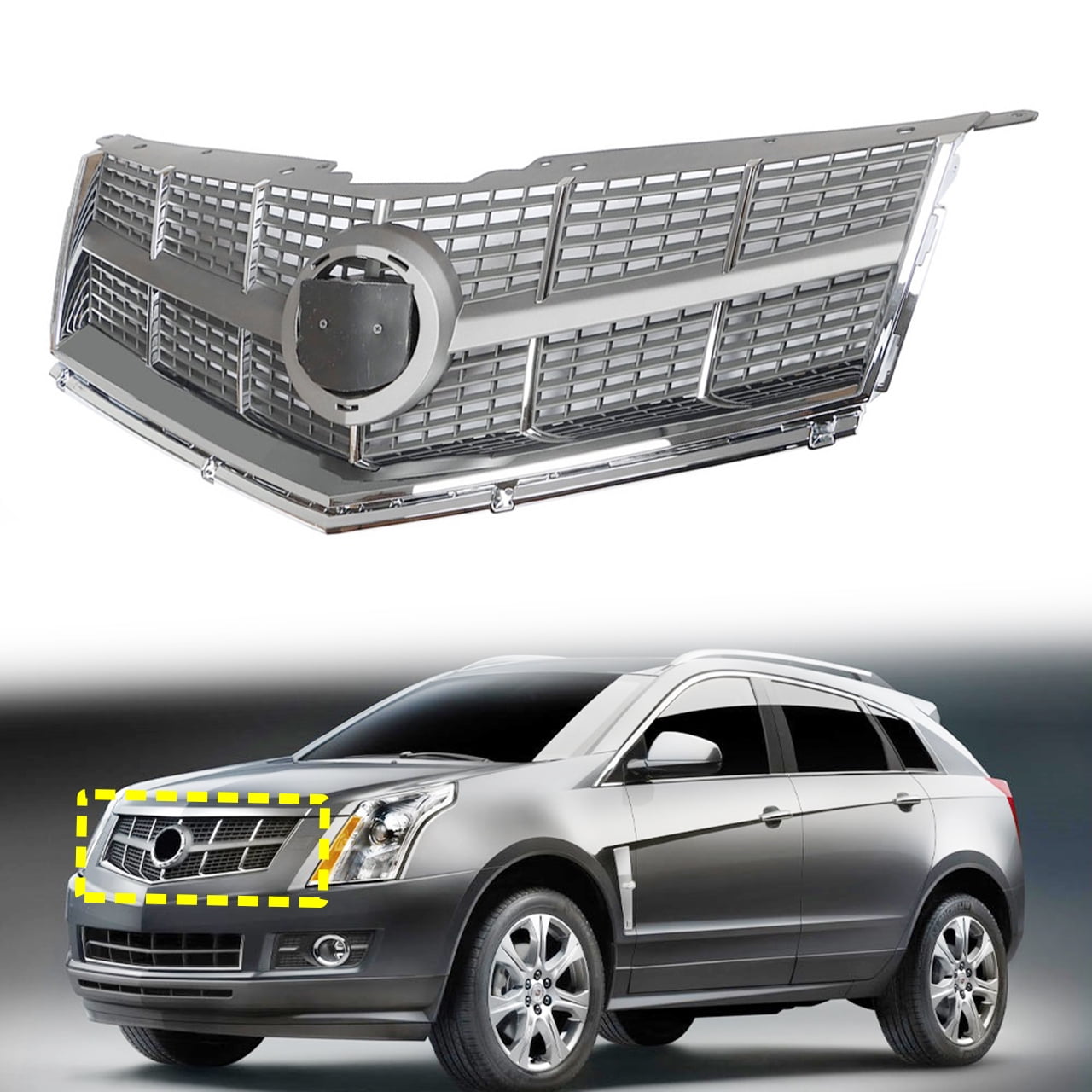 Fit for 10-12 Cadillac SRX Grill Chrome Front Grille - Walmart.com