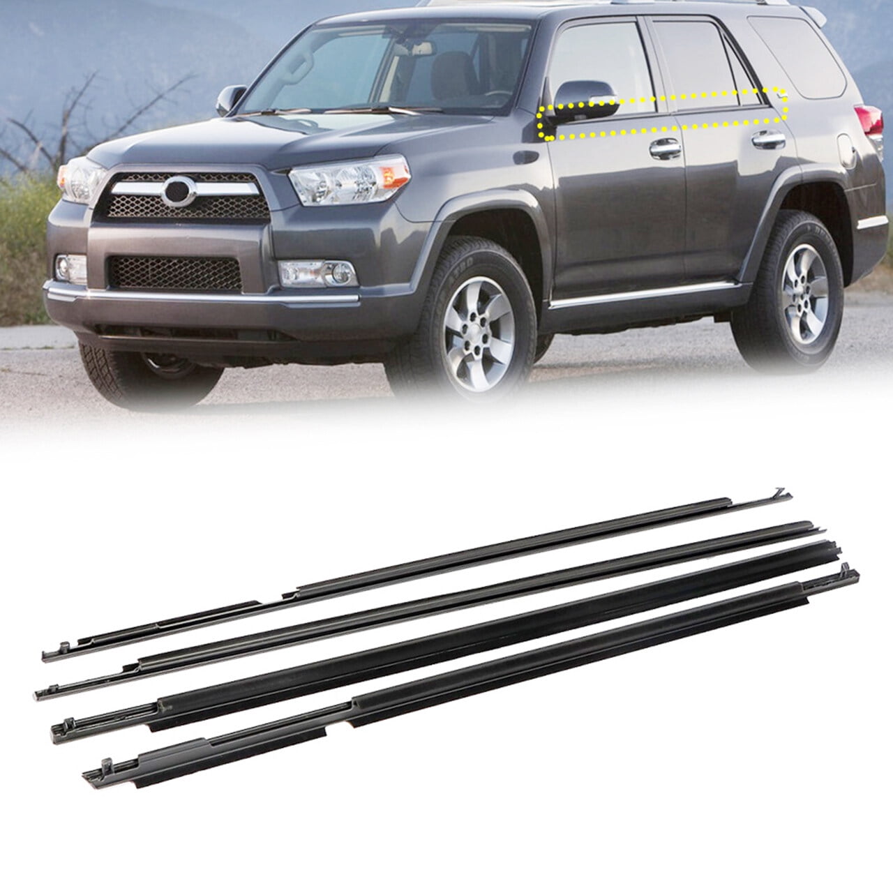 Fit for 10-21 4Runner Window Weatherstrips, Exterior Trim Seal Strips ...