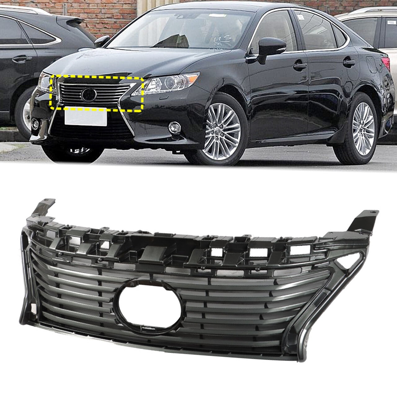Fit for 13-15 ES300H ES350 Grill Black Front Upper Grille - Walmart.com