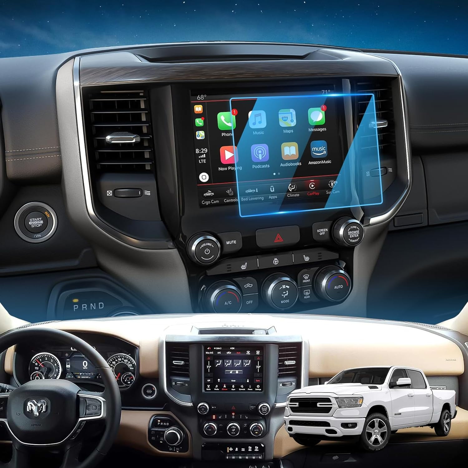 Fit for 2013-2018 2019 2020 2021 D*odge Ram 1500 2500 3500 Uconnect 8.4 ...