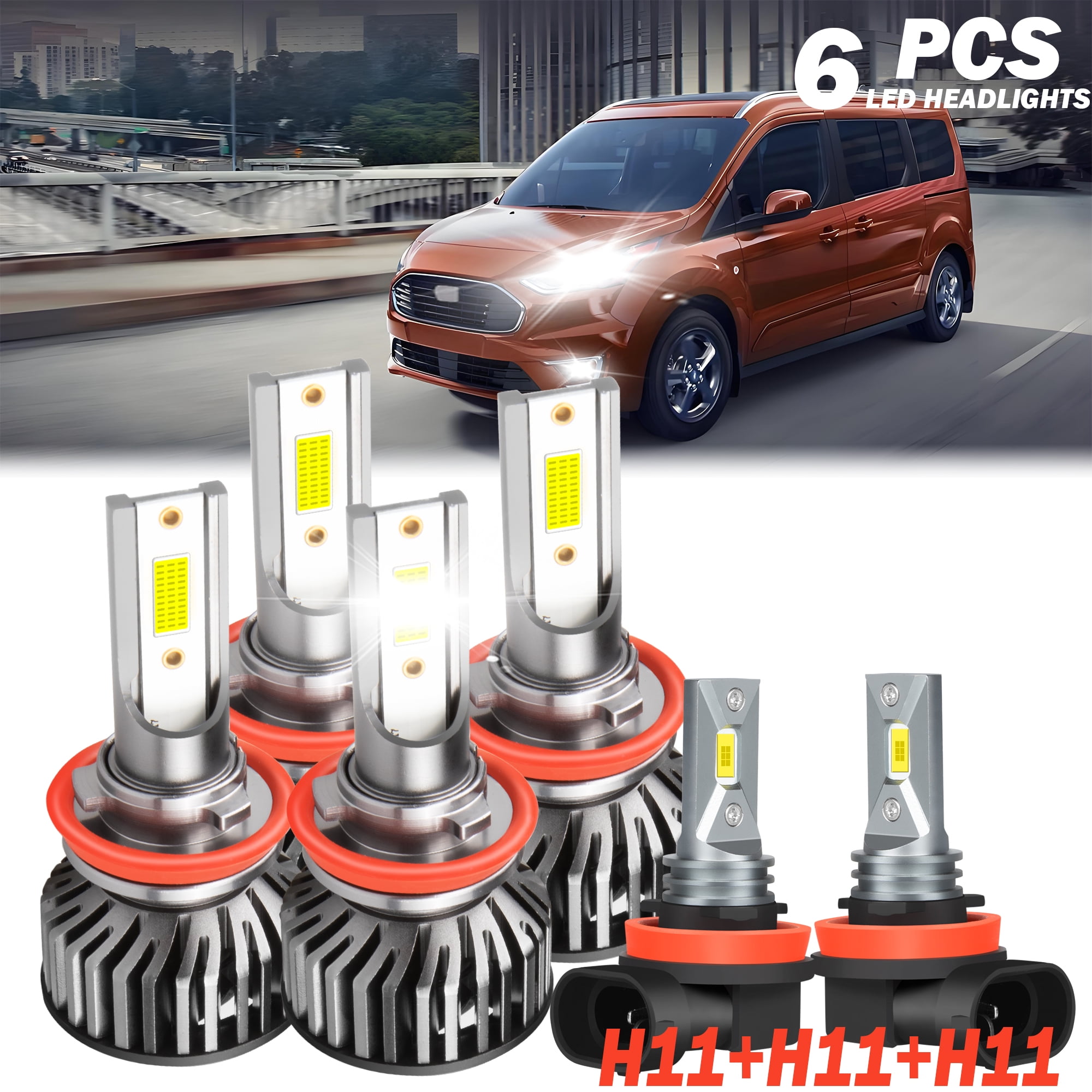 Fit for 2014 - 2023 Ford Transit Connect LED headlight bulbs H11 H9 H8 ...