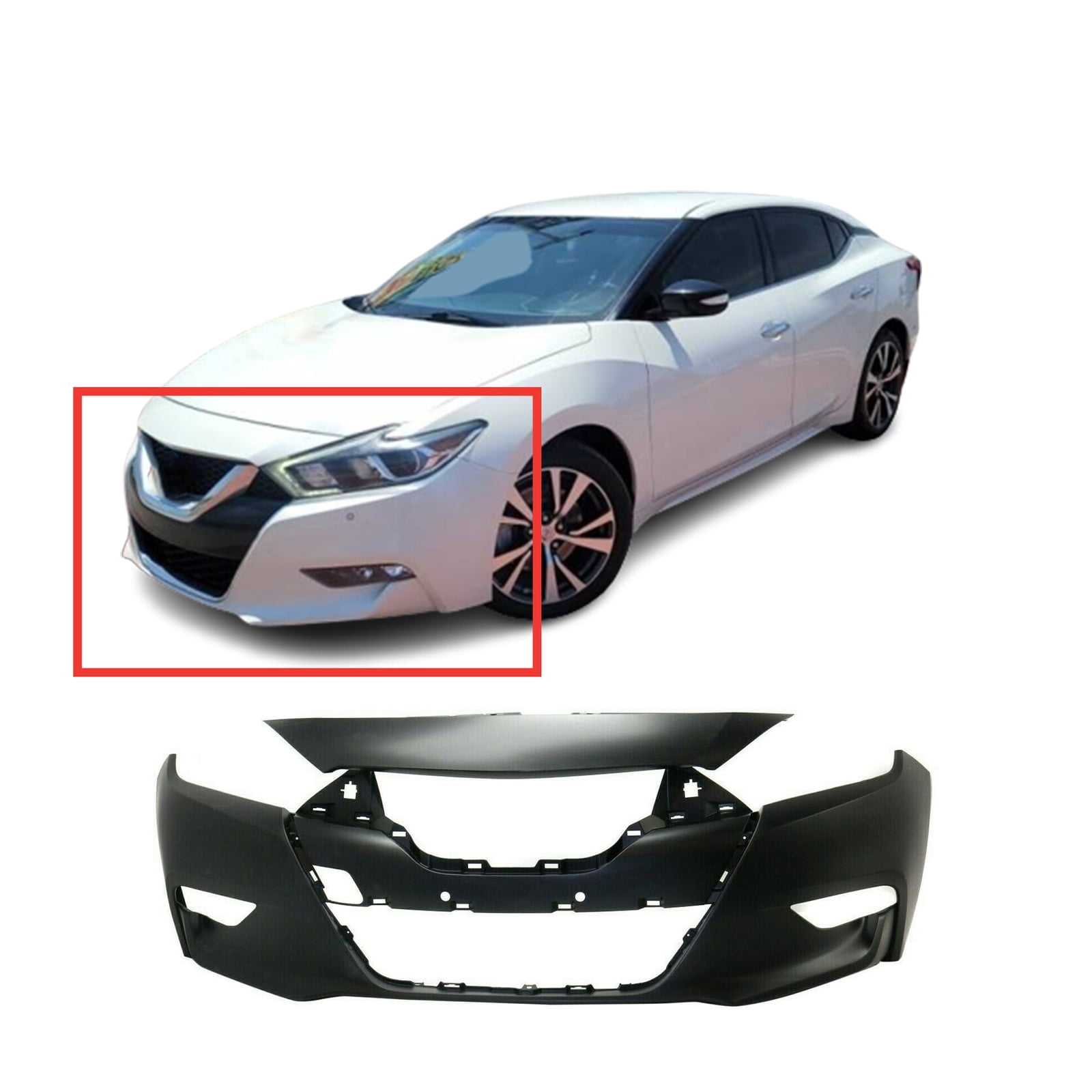 Fit for 2016-18 Nissan Maxima Advance SL SR S Primed Front Bumper Cover ...