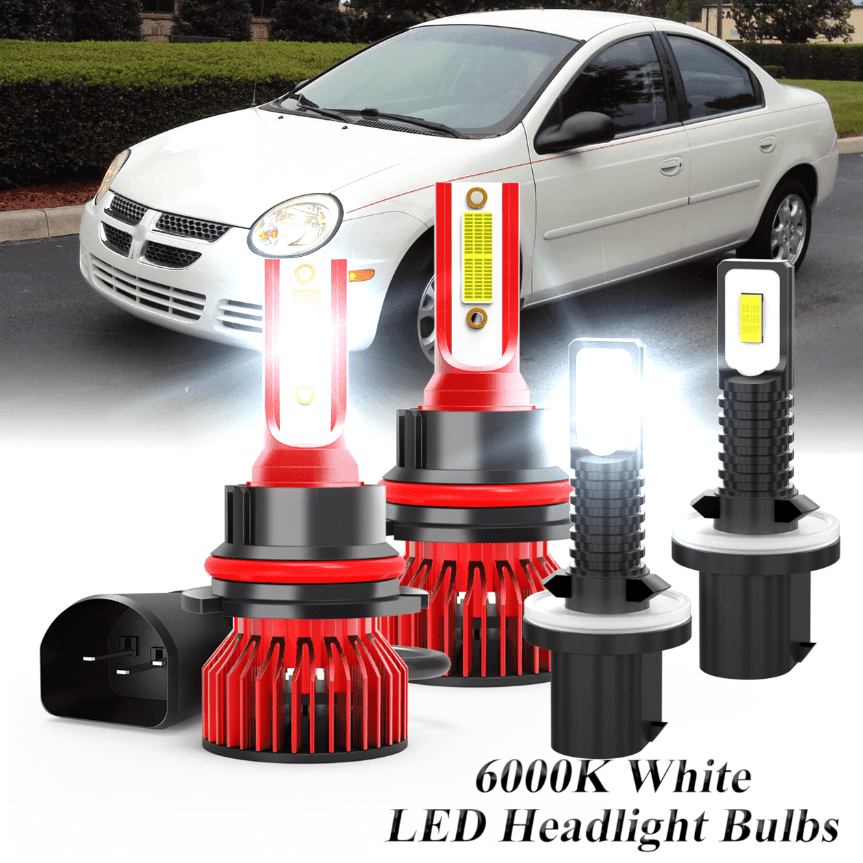 Fit for Dodge Neon 2003-2005 LED Light Combo High-Low Beam + Foglight ...