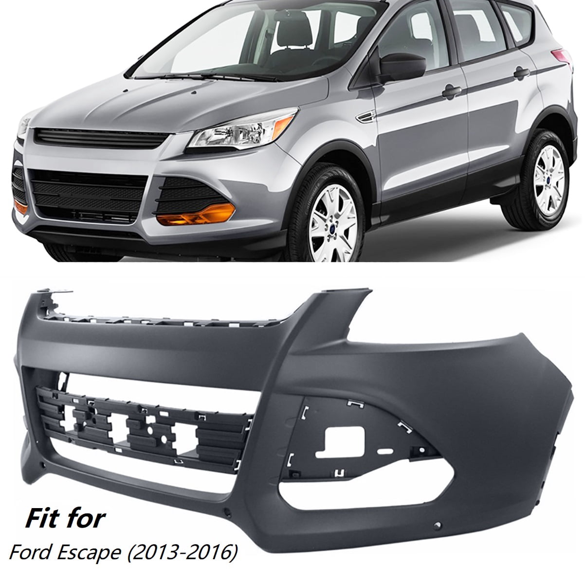 Fit for Ford Escape 2013-2016 Unpainted Front Bumper Cover (with Park ...