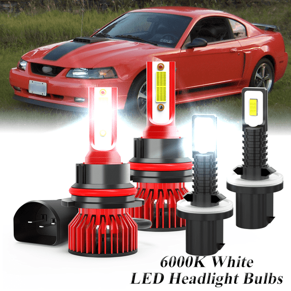 Fit for Ford Mustang 1994-2004 LED Light Combo High-Low Beam + Foglight ...