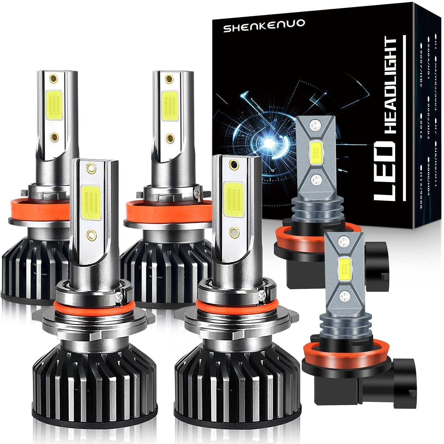 SHENKENUO LED Headlight Bulbs for Jeep Compass 2014-2020, 9005 HB3 High ...