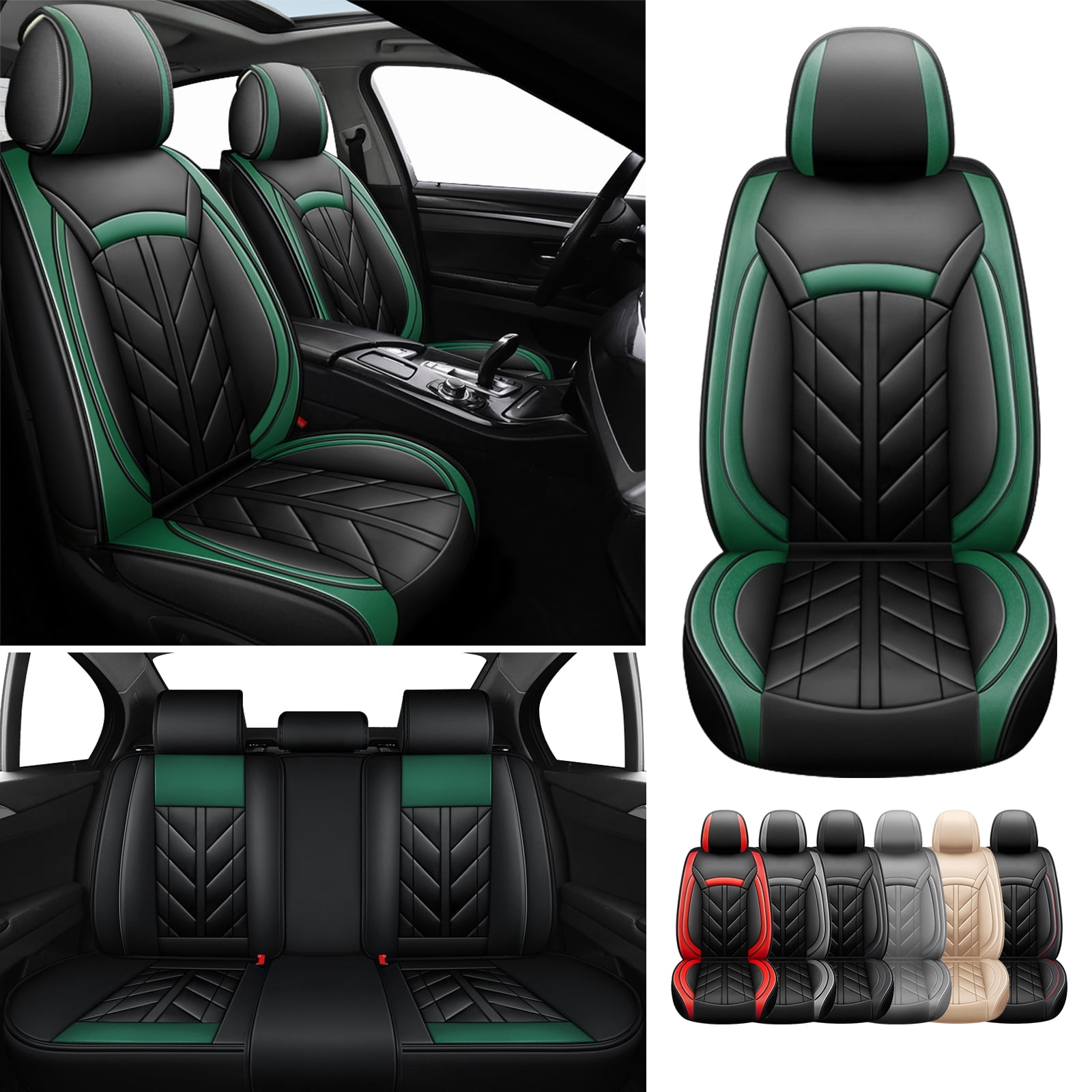 Fit for Kia K5 Car Seat Covers, 5 Seat Leatherette Front Back Seat ...