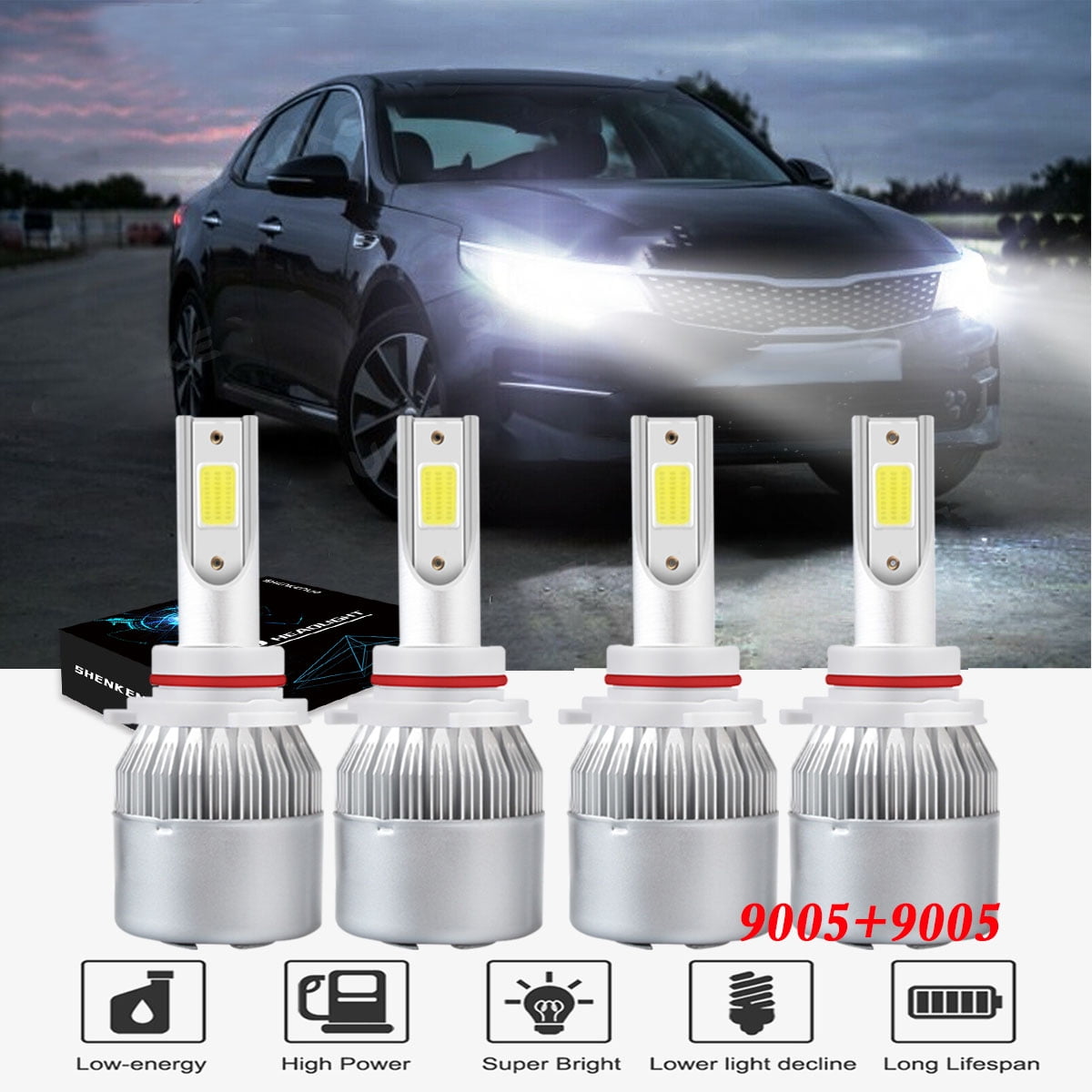 Fit for Kia Optima 2016-2020 LED Headlight Bulbs,9005/HB3 High Beam and ...