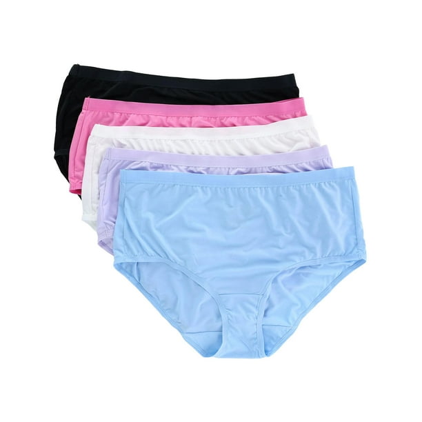Fit for Me Women's Plus Microfiber Brief Underwear, 5 Pack - Walmart.com