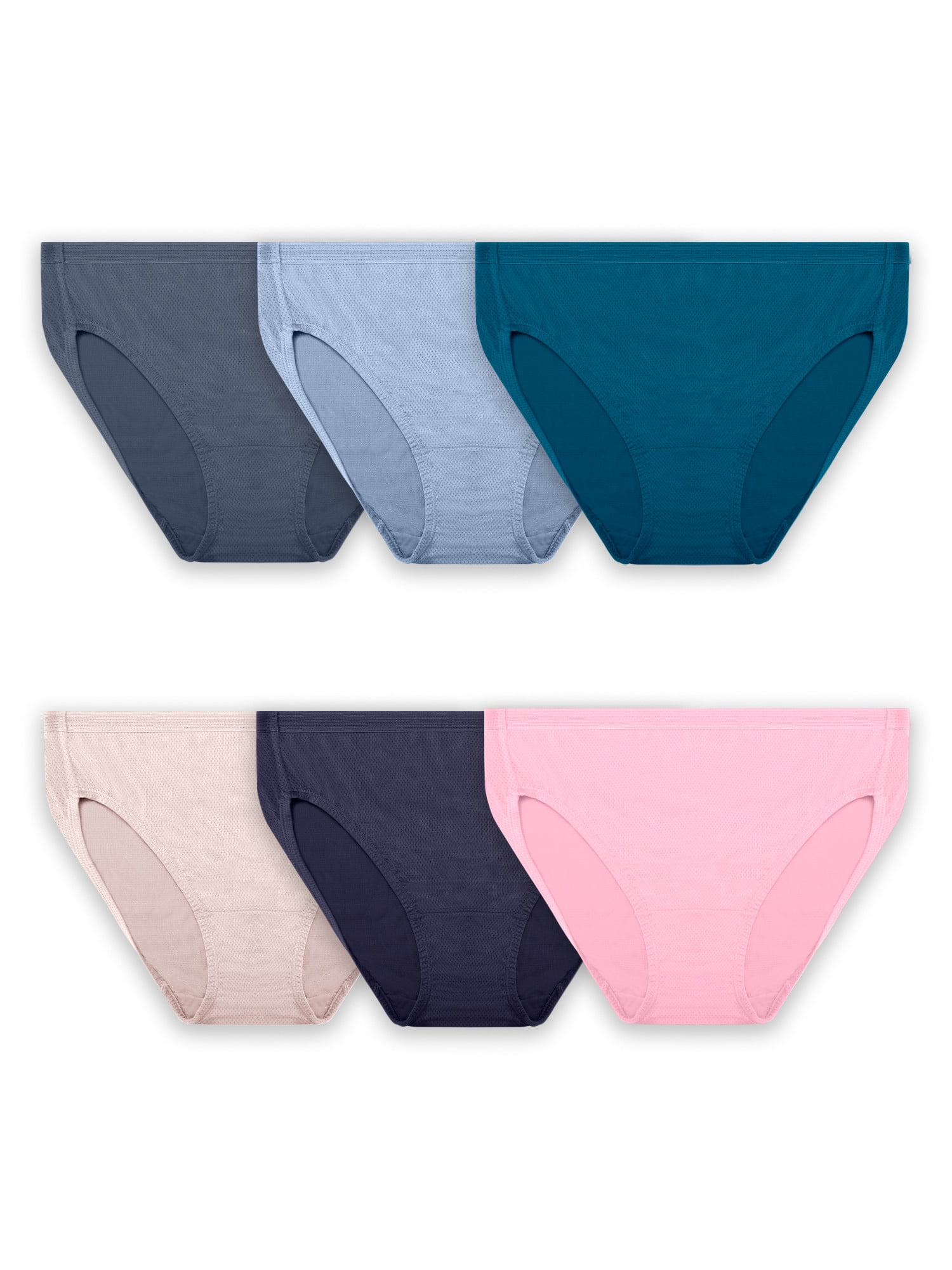Fruit of the Loom Women's Plus Size Breathable 6pk Micro-Mesh Hi-Cut ...