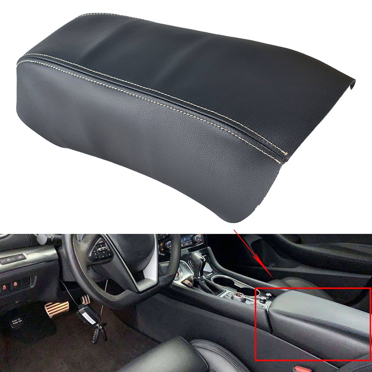 Fit for Nissan Maxima 2016-2019 Leatherette Center Console Armrest Lid ...