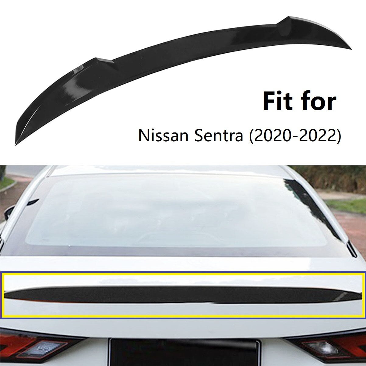 Fit for Nissan Sentra 2020-2022 Rear Spoiler Trunk Lid Wing (Gloss ...
