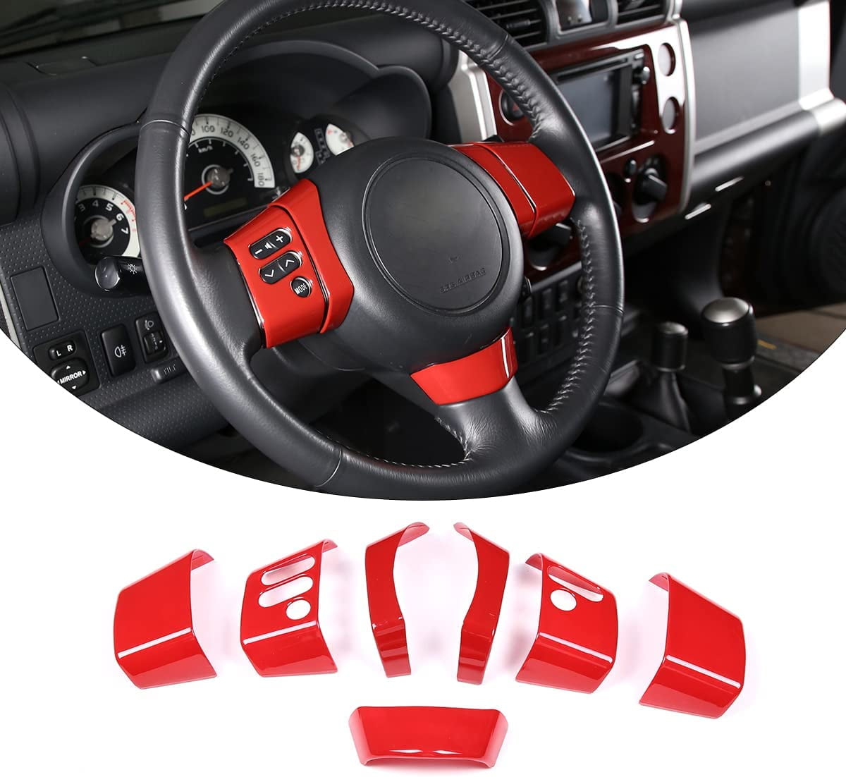 Fit for Toyota FJ Cruiser 2007-2021 Button Cover, ABS Car Steering ...