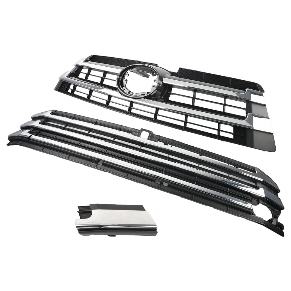Toyota Highlander 2017-2019 Chrome Front Upper & Lower Grilles, Durable ...