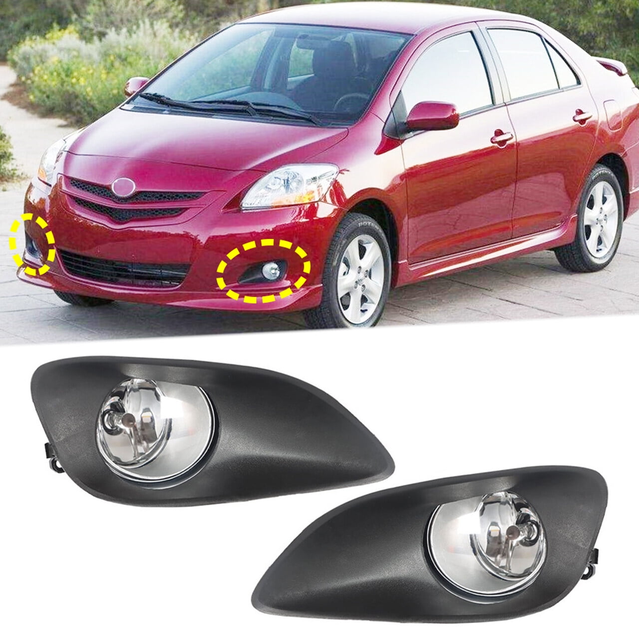 Fit for Toyota Yaris 2007-2011 Fog Lights (2 Pcs) - Walmart.com
