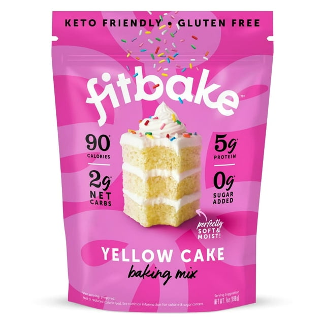 FitBake Yellow Cake Baking DEF29 Mix | 2g Net Serving | Keto Friendly ...