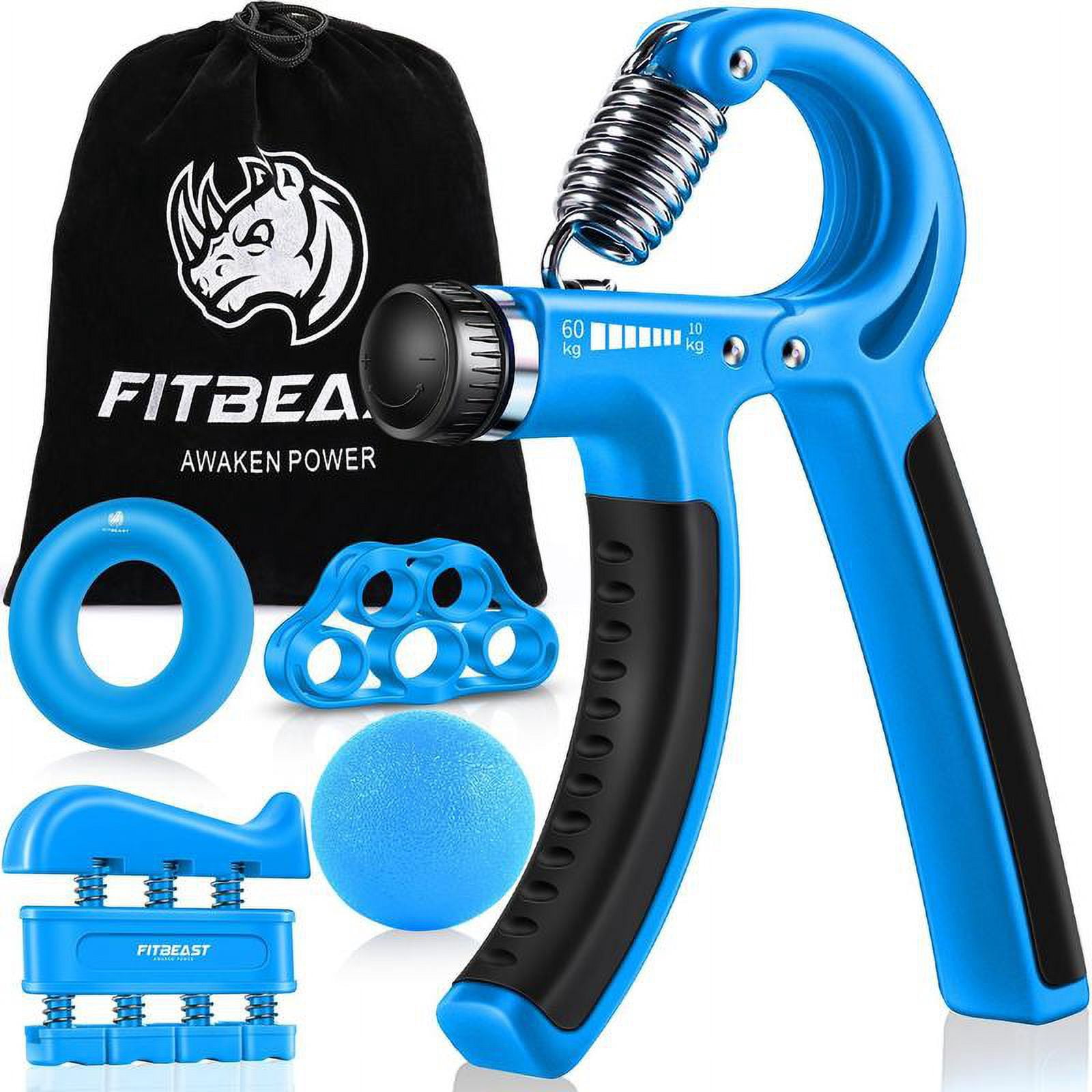 FitBeast Funny Hand Grip Strengthener Workout Kit (5 Pack) Forearm Grip ...