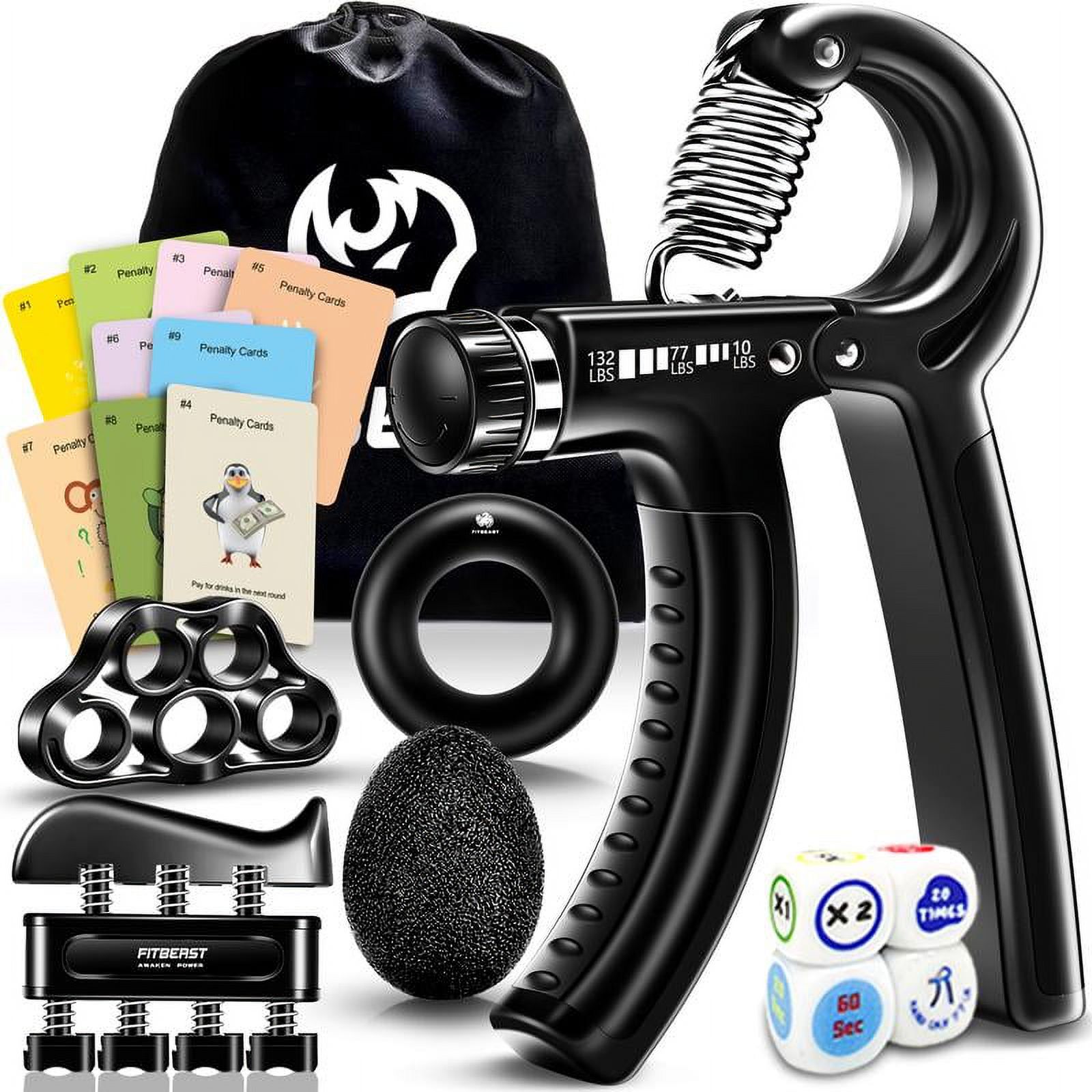 FitBeast Funny Hand Grip Strengthener Workout Kit (5 Pack) Forearm Grip ...