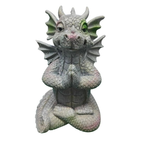 FitBest Garden Dragon Statue, Resin Baby Dragon in Yoga Meditation Pose ...