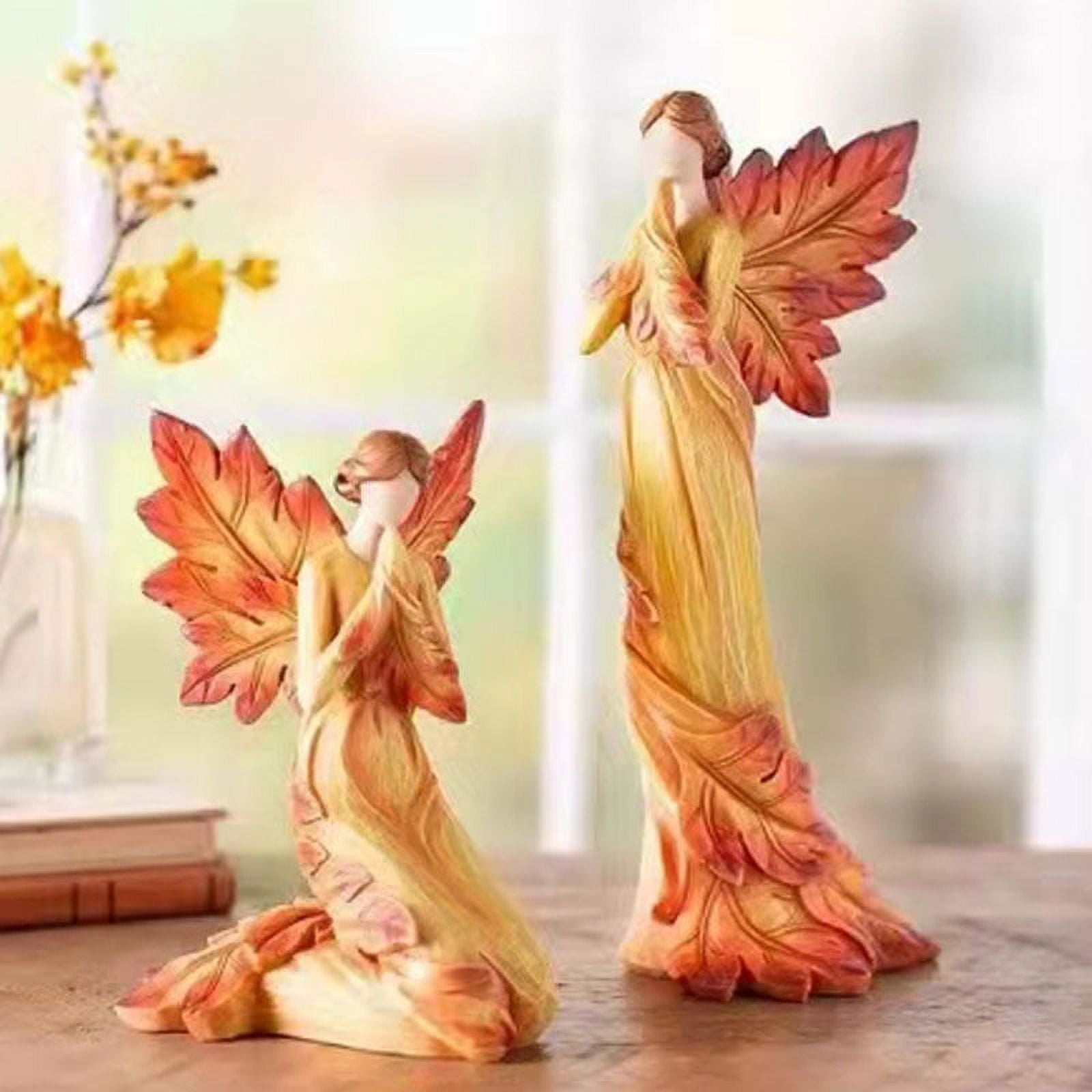 FitBest Autumn Angel Statue Angel Wing Resin Ornament Garden Office ...