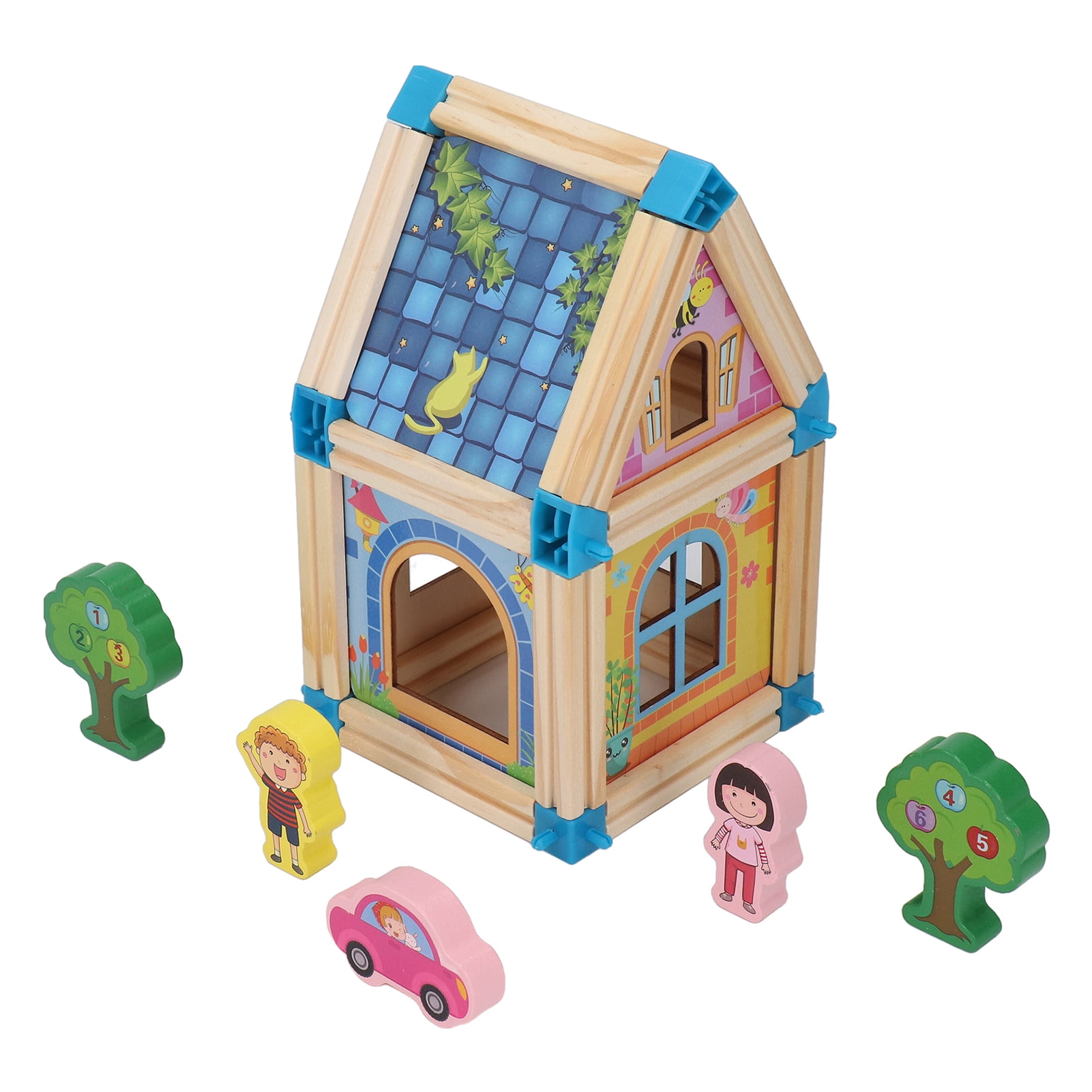 FitBest Wooden Building Blocks Three-dimensional Assembly House ...