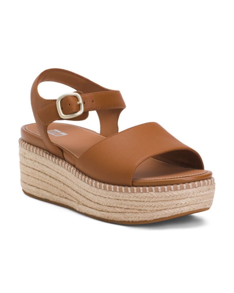 FitFlop ELOISE Espadrille Leather Back-Strap Wedge Sandals 8M - Walmart.com