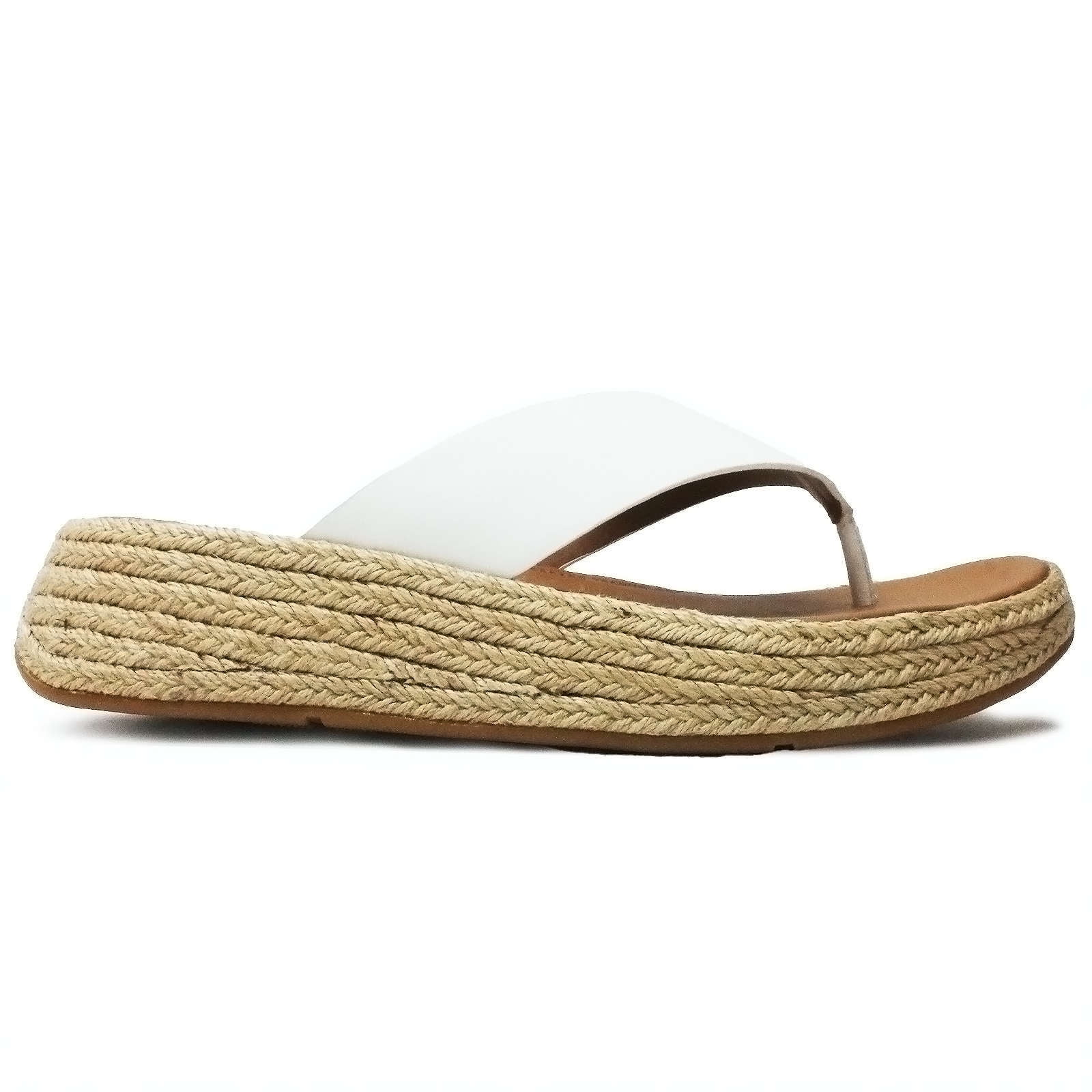 FitFlop F Mode Espadrille Flatform Toe-Post Womens - Urban White - 40 ...