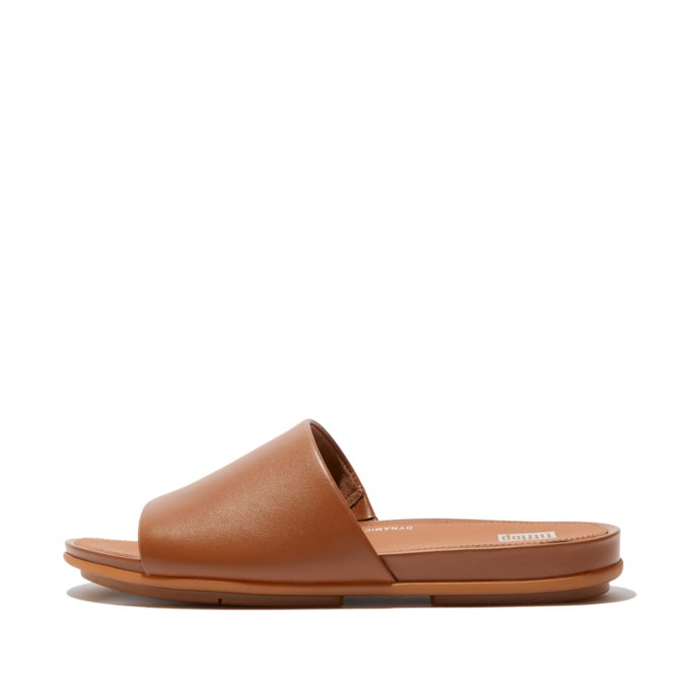 FitFlop Gracie Leather Pool Slides Sandals for Women - Leather Upper ...