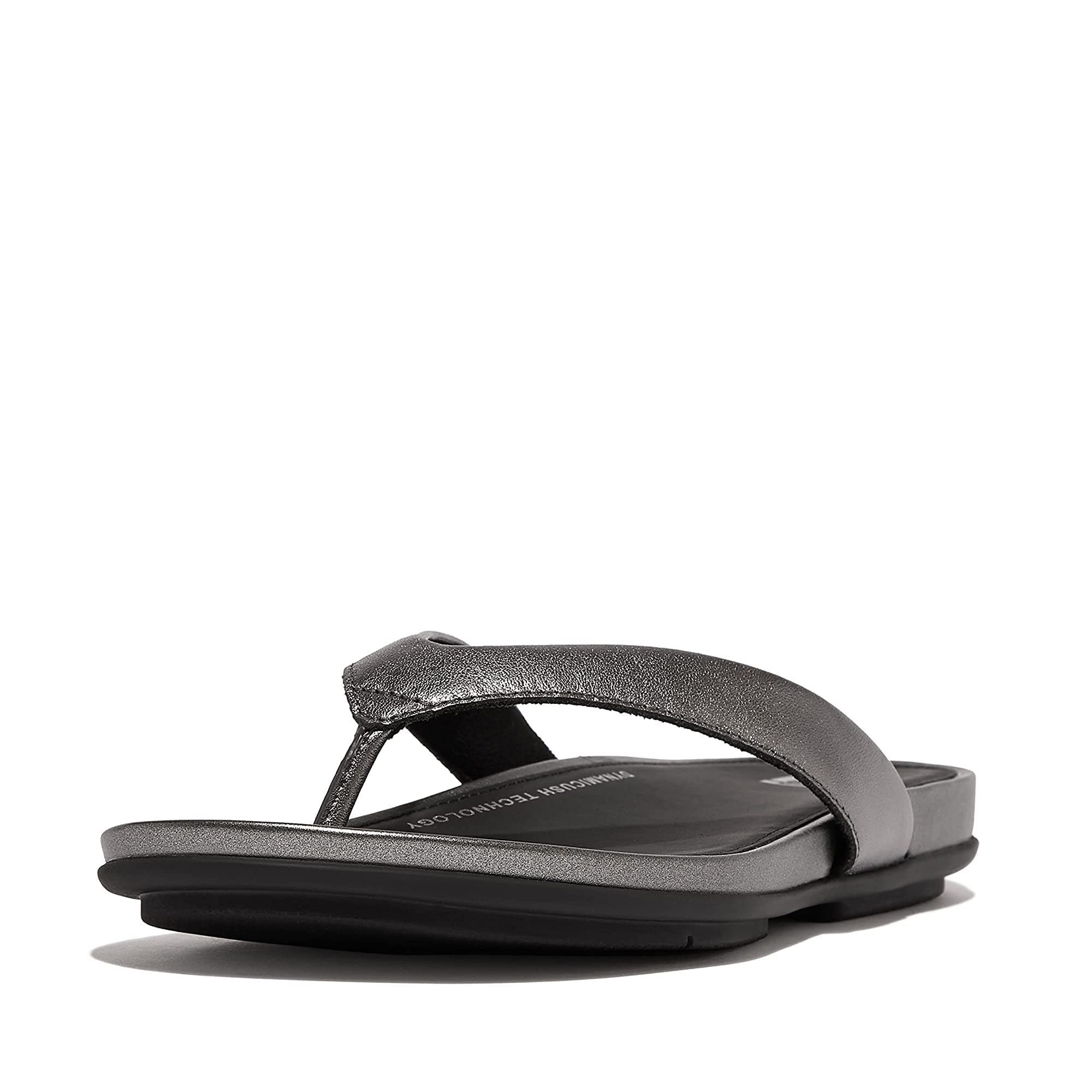 FitFlop Women's Gracie Leather FLIP-Flops (Classic Pewter Mix, 7 ...