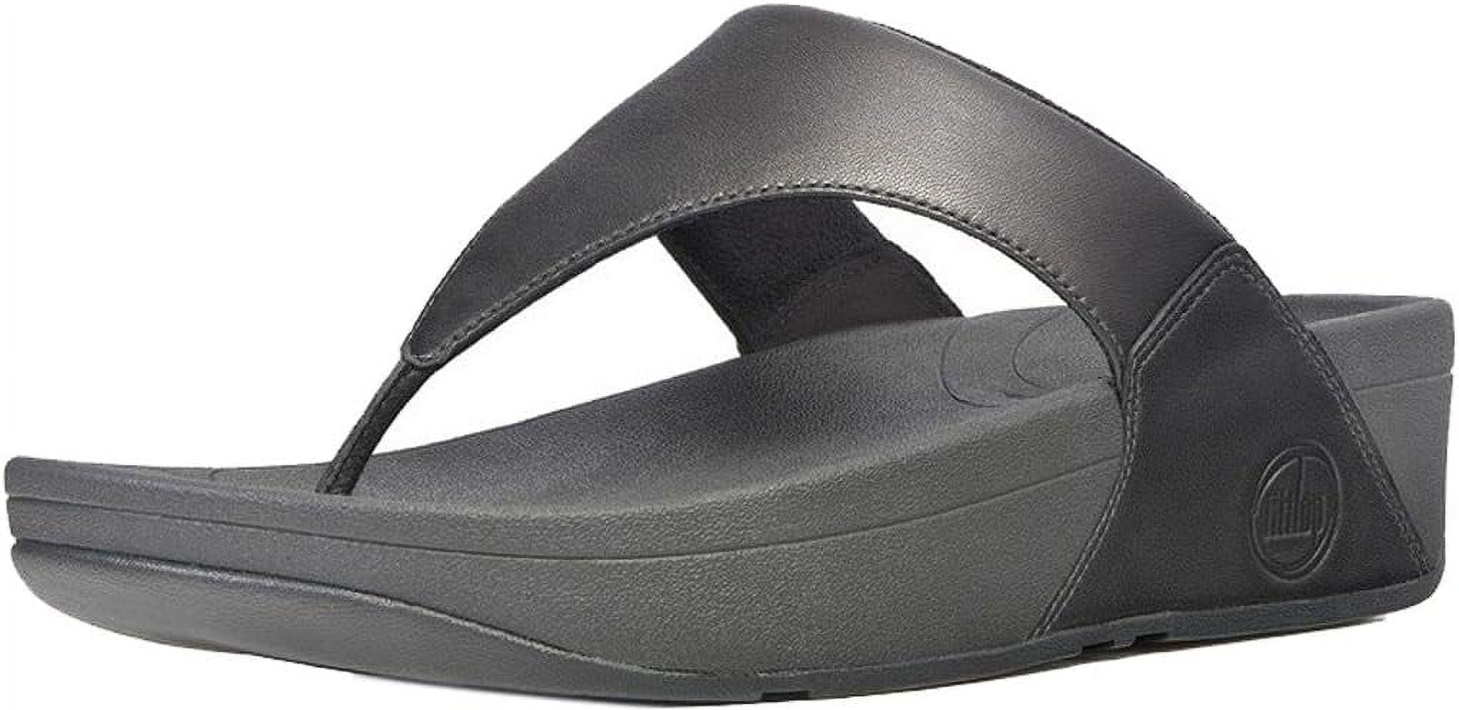 FitFlop Women's Lulu Leather Toe-Post Thong Sandals 8.5 Black - Walmart.com